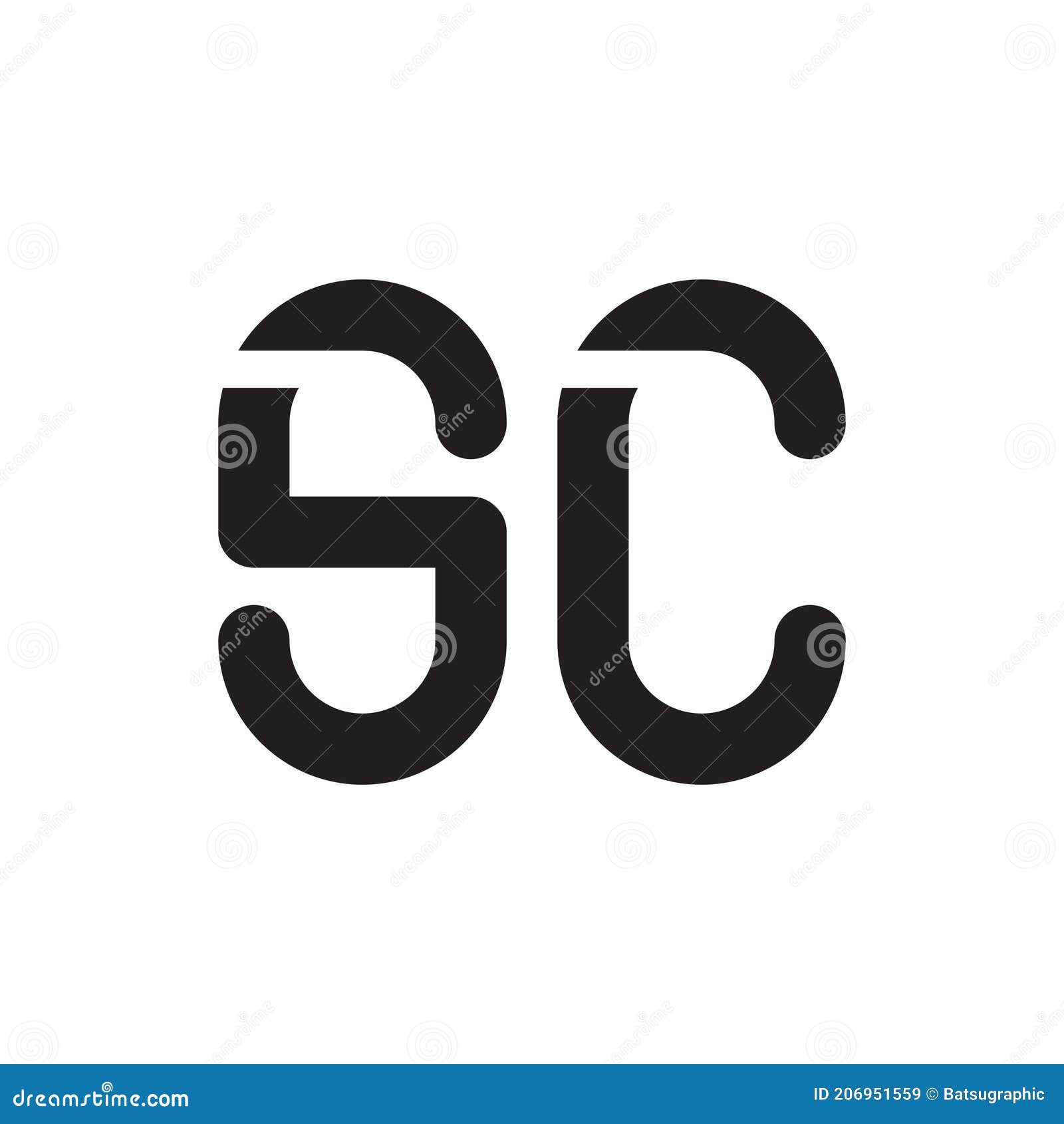 Icono Del Logotipo Del Vector De Letra Inicial De Sc Ilustración del ...