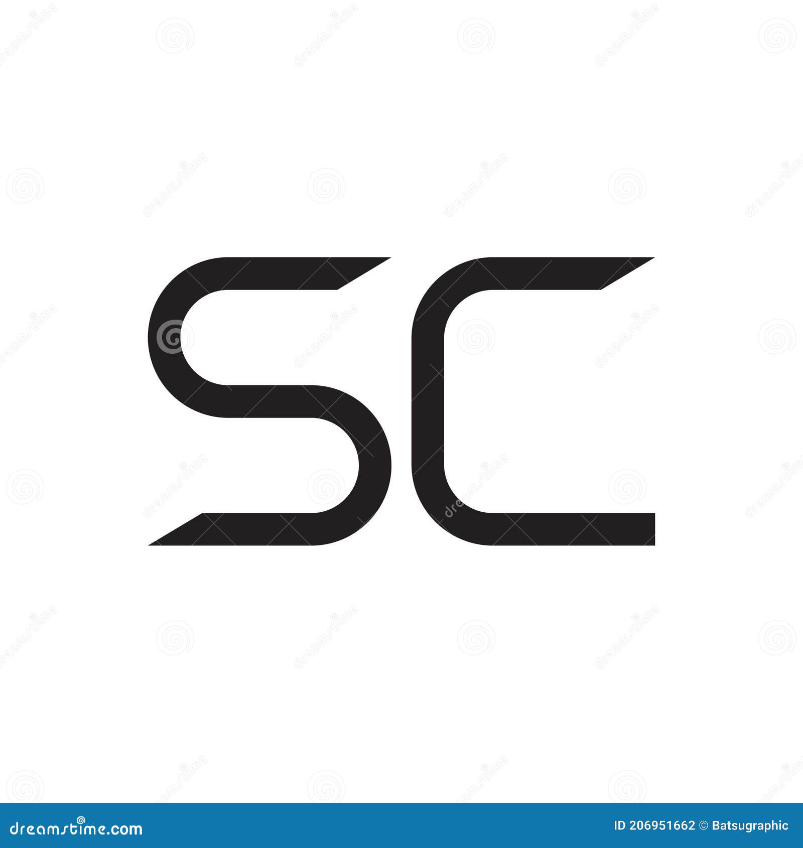 Icono Del Logotipo Del Vector De Letra Inicial De Sc Ilustración del ...