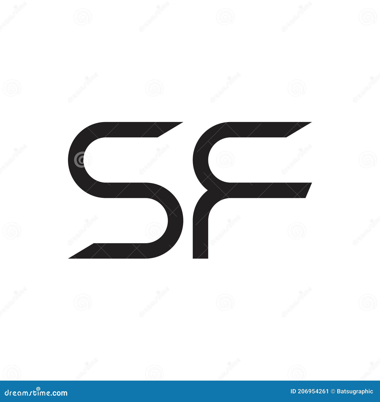 Icono Del Logotipo Del Vector De Letra Inicial De Sf Ilustración del ...