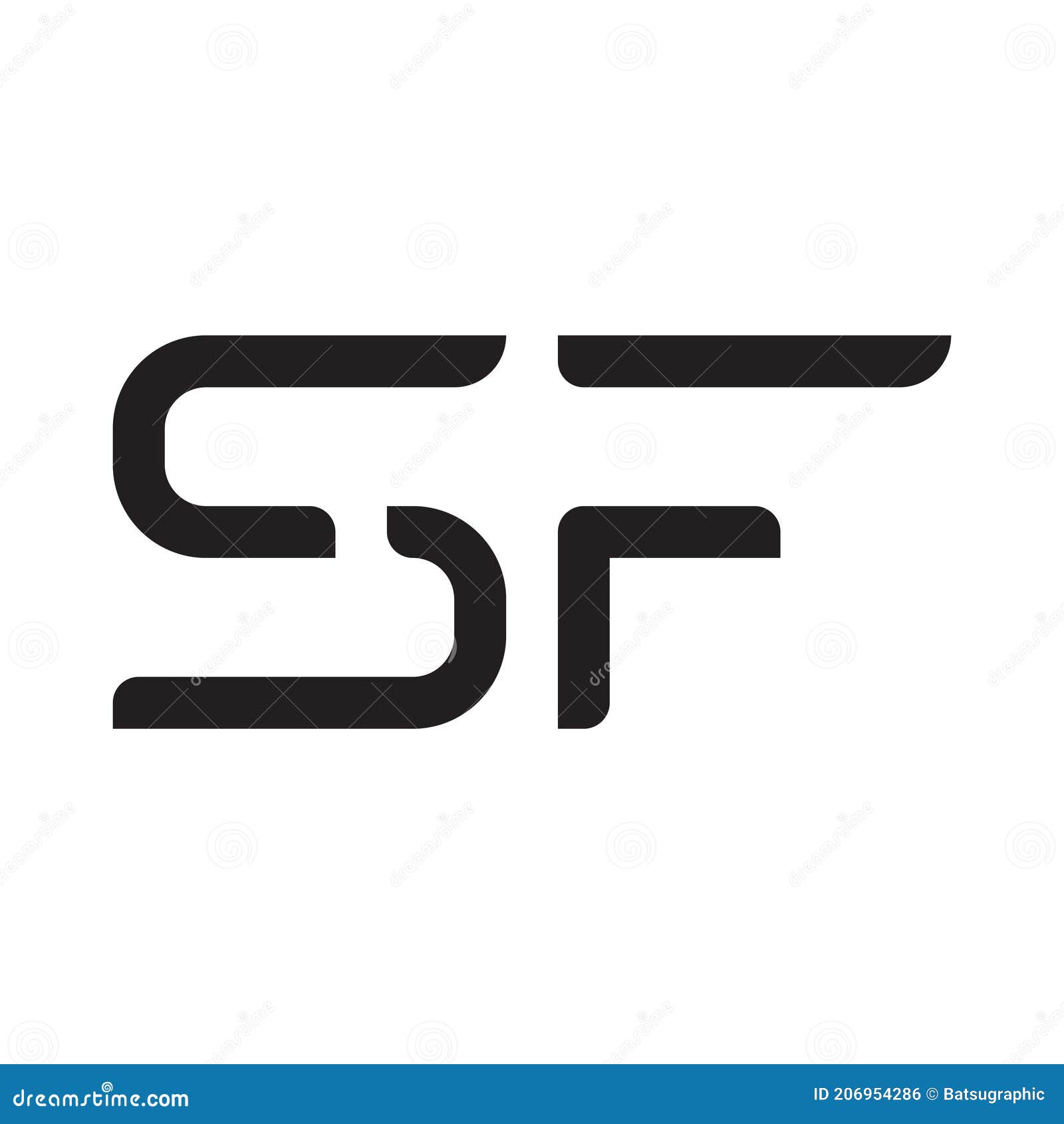 Icono Del Logotipo Del Vector De Letra Inicial De Sf Ilustración del ...