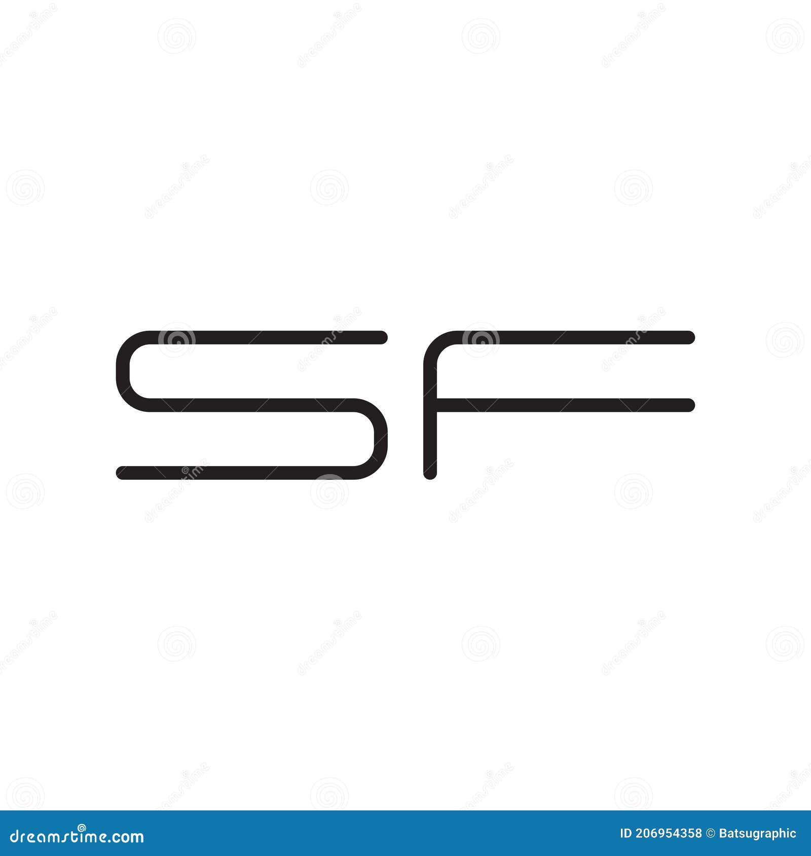 Icono Del Logotipo Del Vector De Letra Inicial De Sf Ilustración del ...