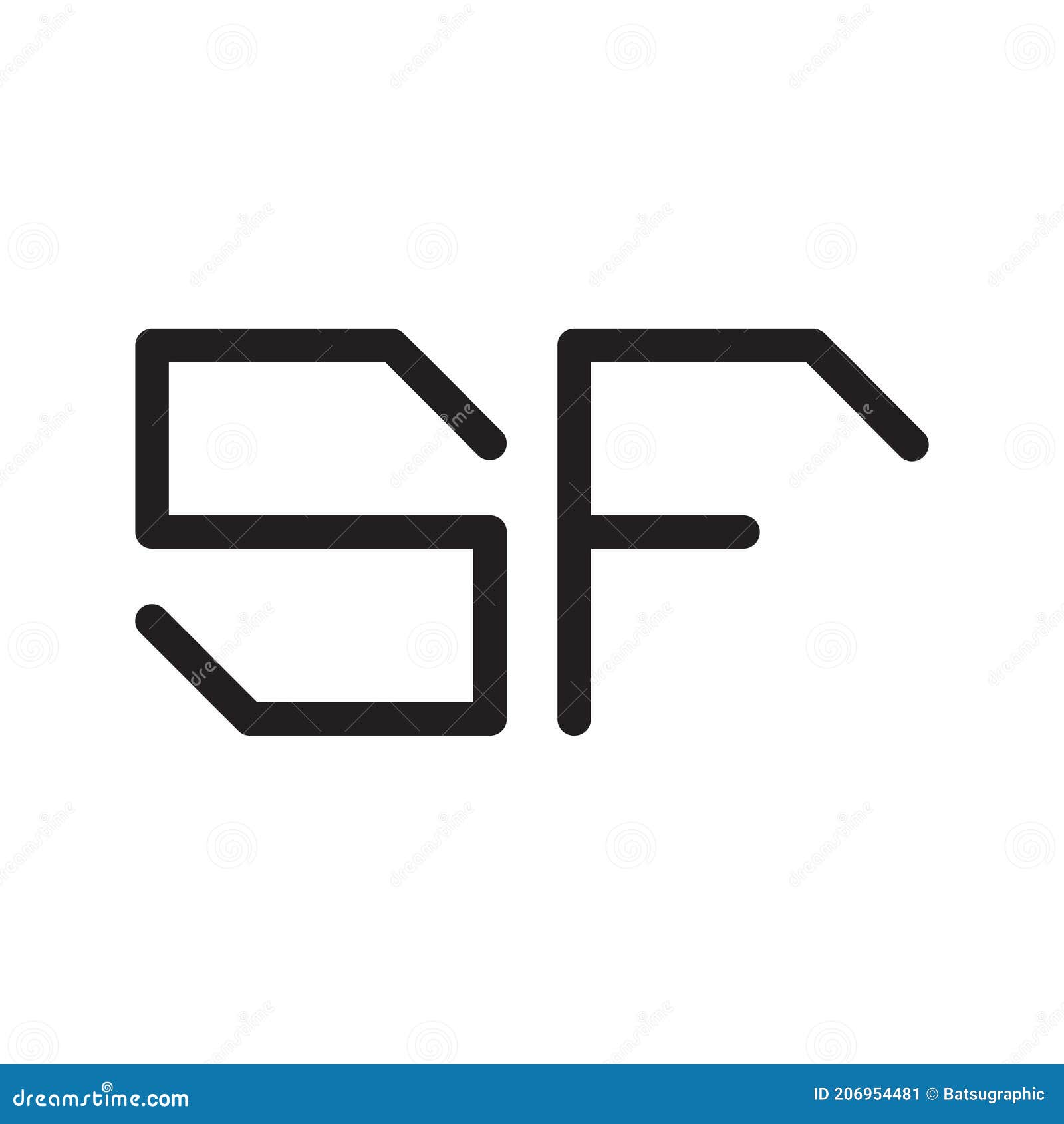 Icono Del Logotipo Del Vector De Letra Inicial De Sf Ilustración del ...