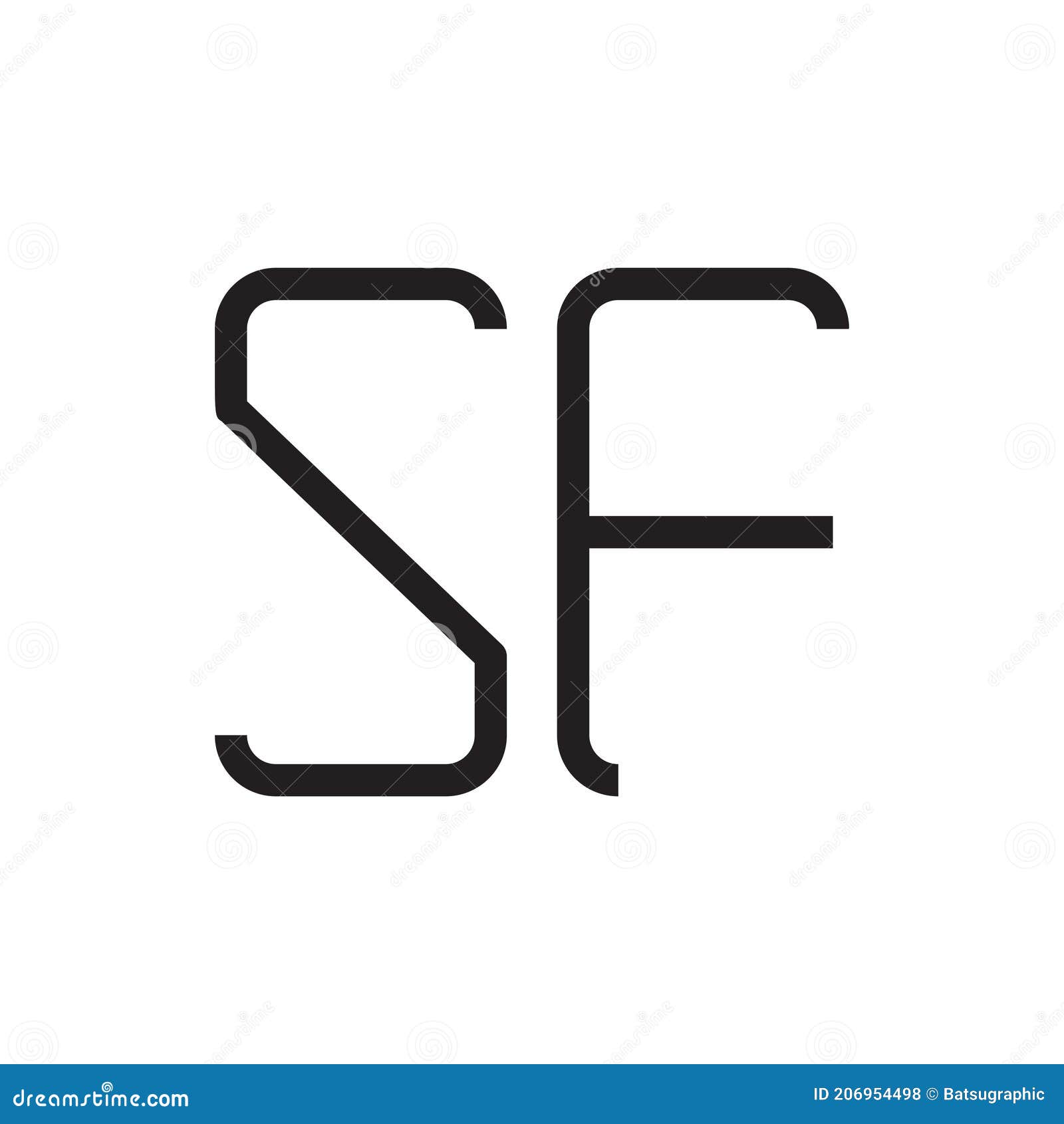Icono Del Logotipo Del Vector De Letra Inicial De Sf Ilustración del ...