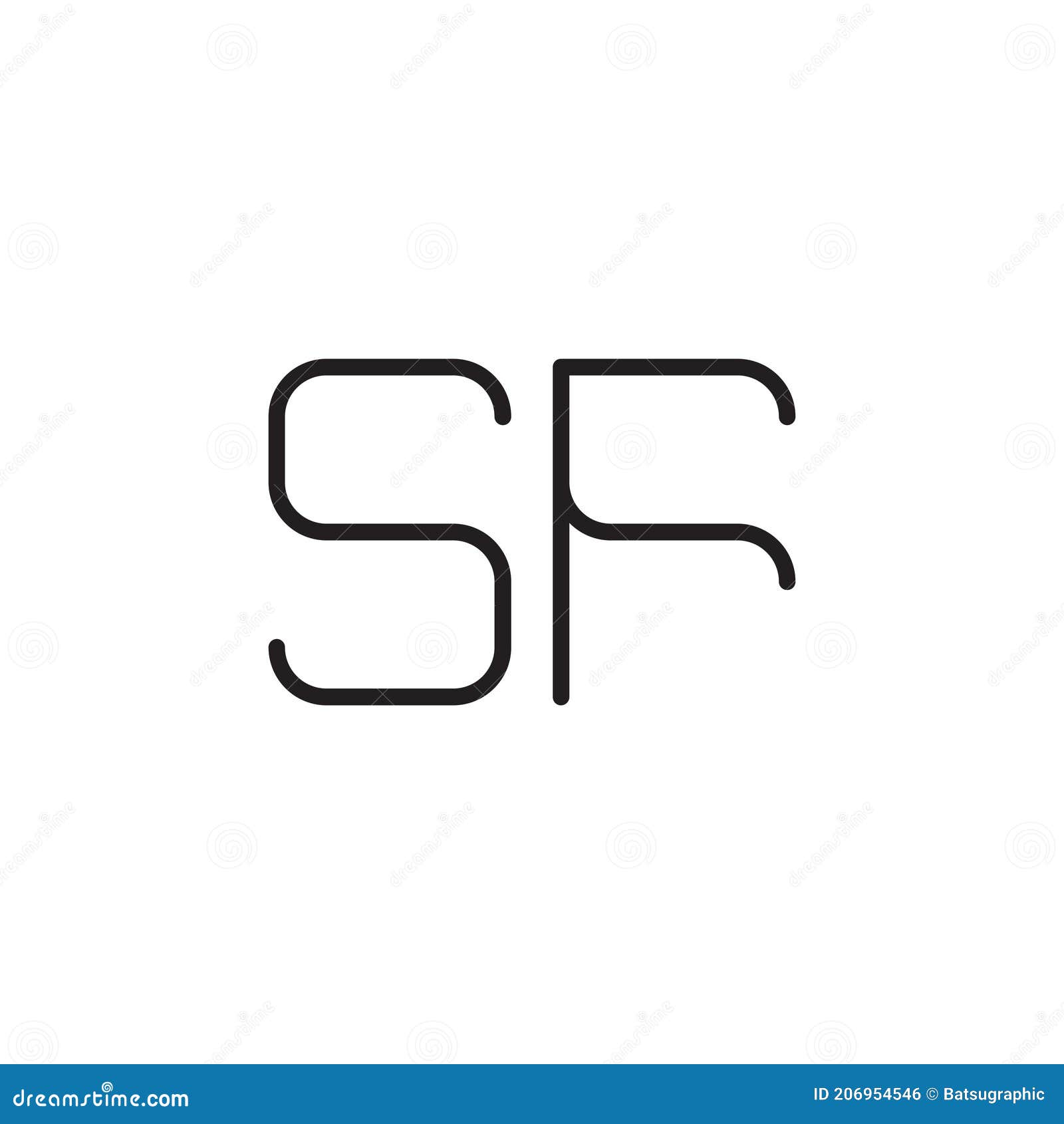 Icono Del Logotipo Del Vector De Letra Inicial De Sf Ilustración del ...