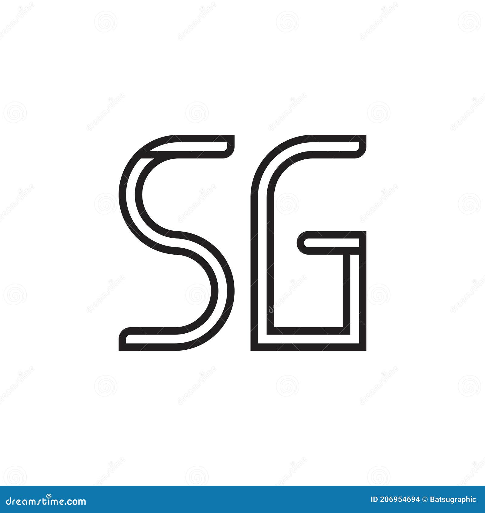 Icono Del Logotipo Del Vector De Letra Inicial De Sg Ilustración del ...