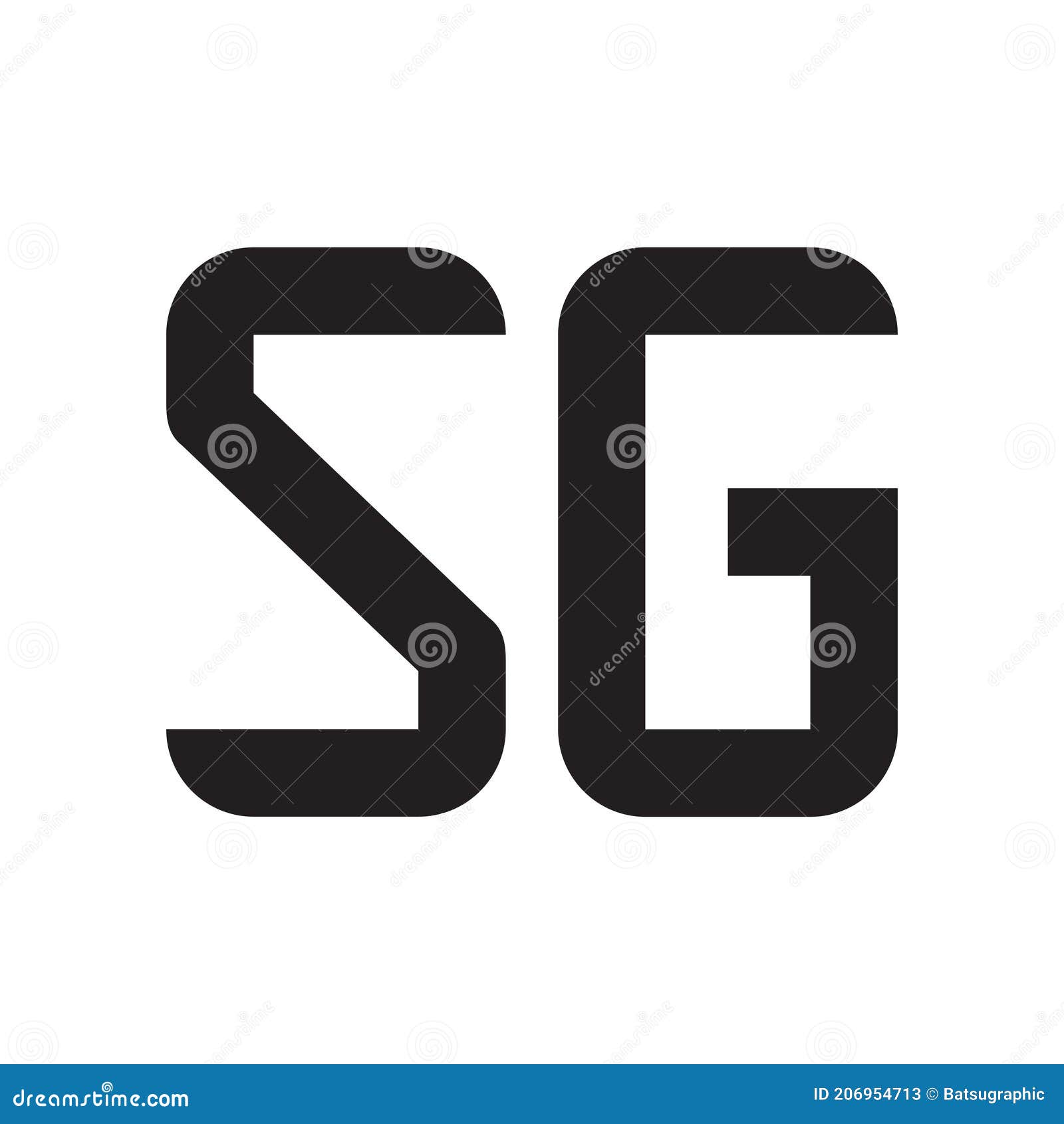 Icono Del Logotipo Del Vector De Letra Inicial De Sg Ilustración del ...