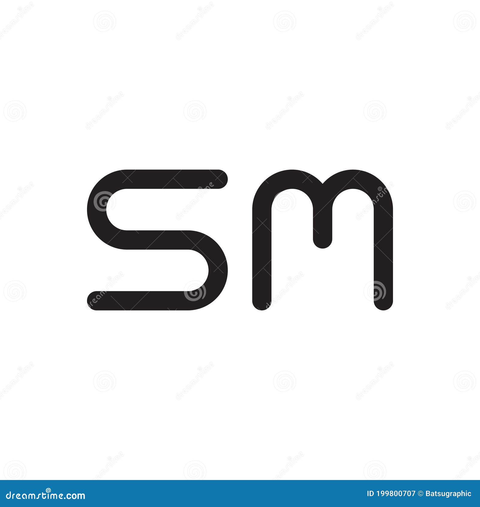 Icono Del Logotipo Del Vector De Letra Inicial De Sm Ilustración del ...