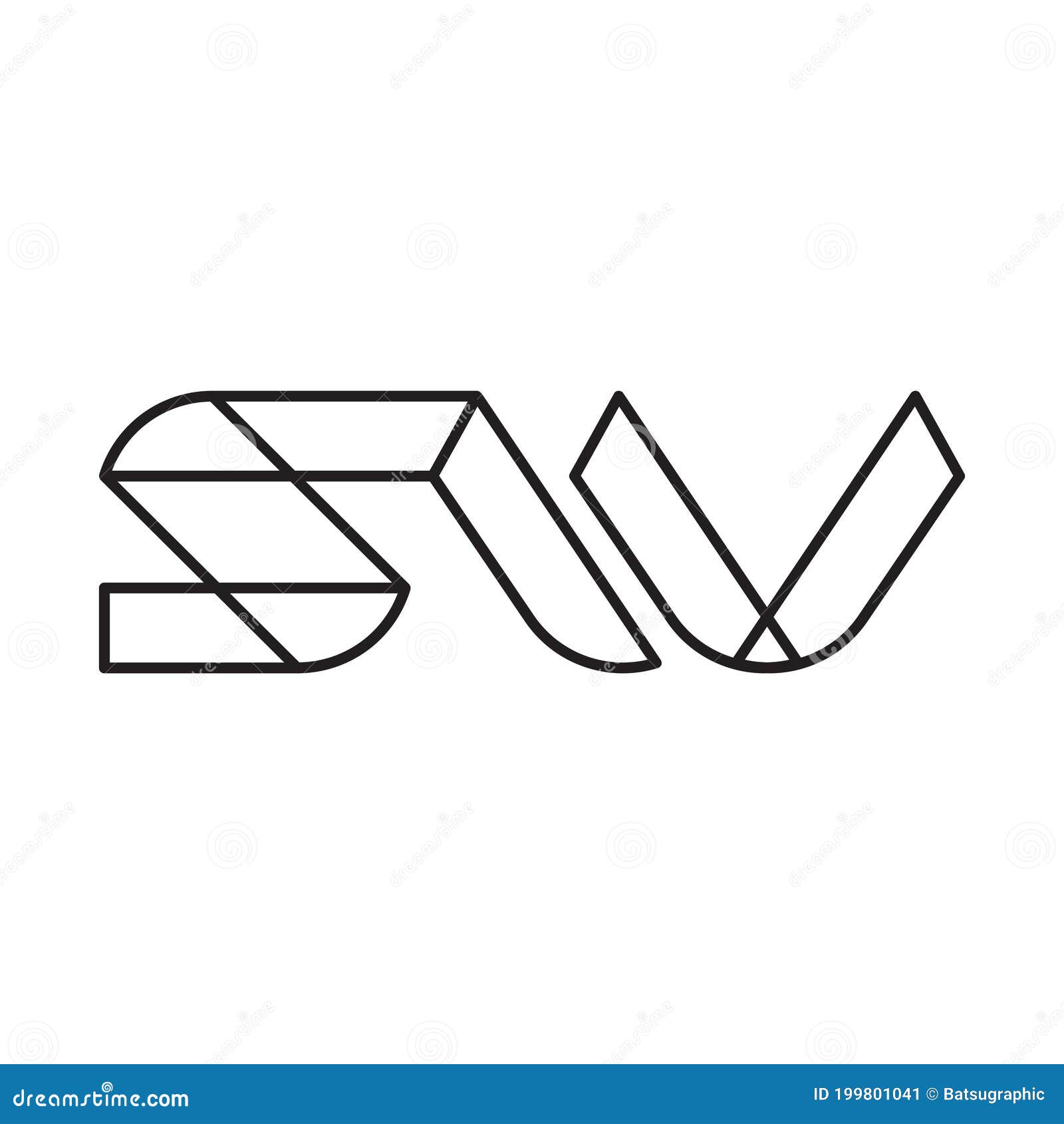 Icono Del Logotipo Del Vector De Letra Inicial De Sw Ilustración del ...