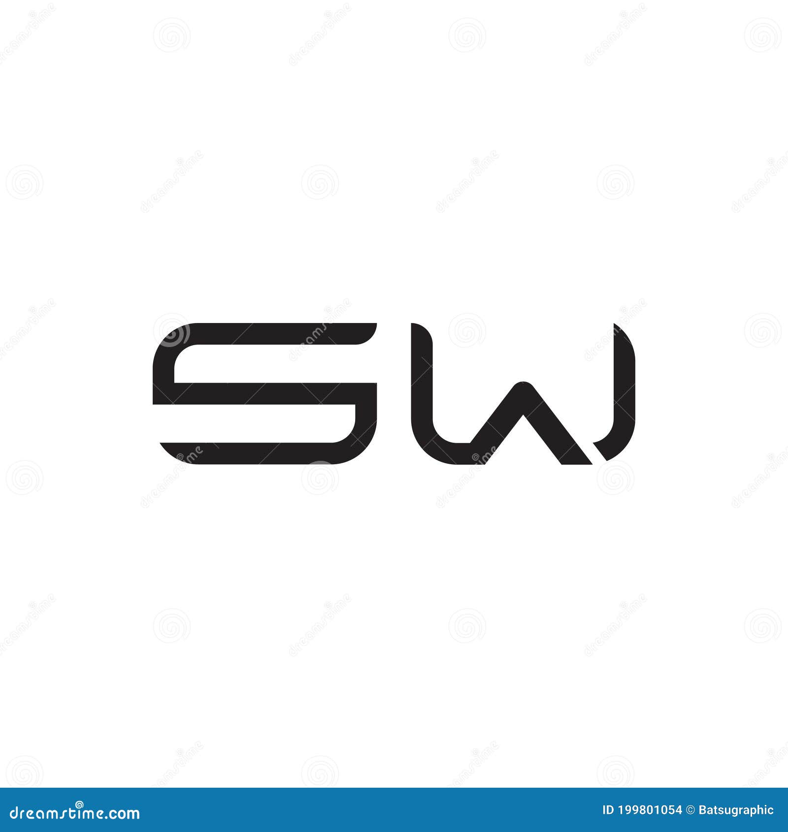 Icono Del Logotipo Del Vector De Letra Inicial De Sw Ilustración del ...