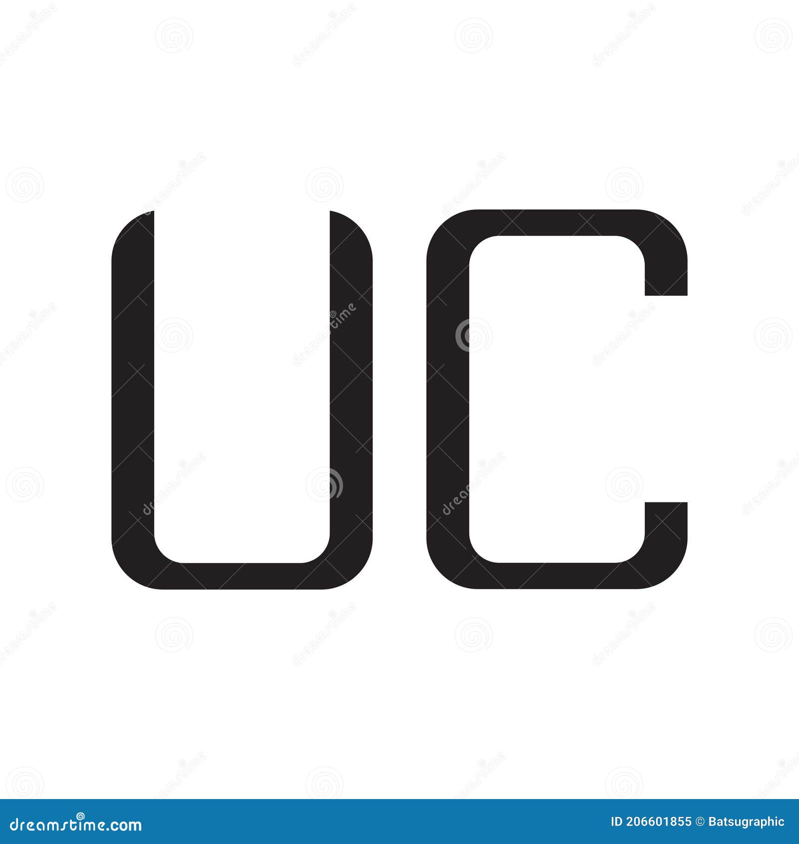 Icono Del Logotipo Del Vector De Letra Inicial De Uc Ilustración del ...