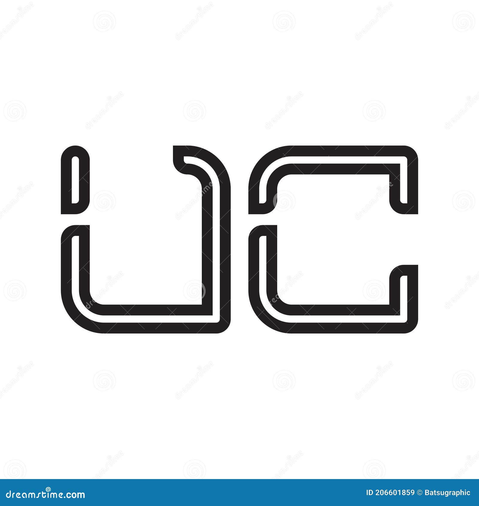 Icono Del Logotipo Del Vector De Letra Inicial De Uc Ilustración del ...