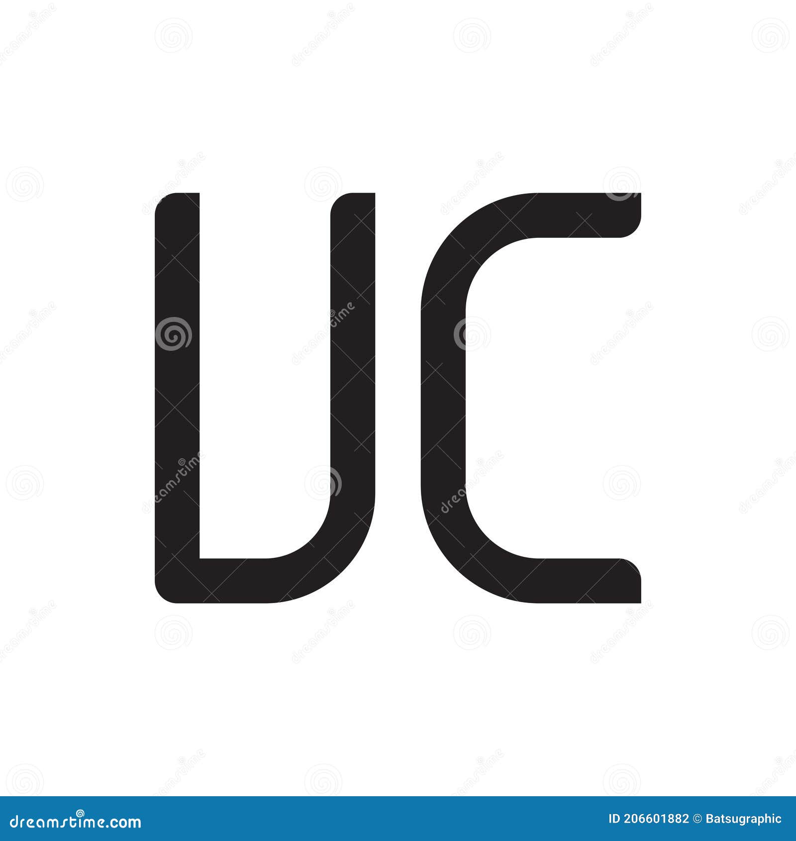 Icono Del Logotipo Del Vector De Letra Inicial De Uc Ilustración del ...