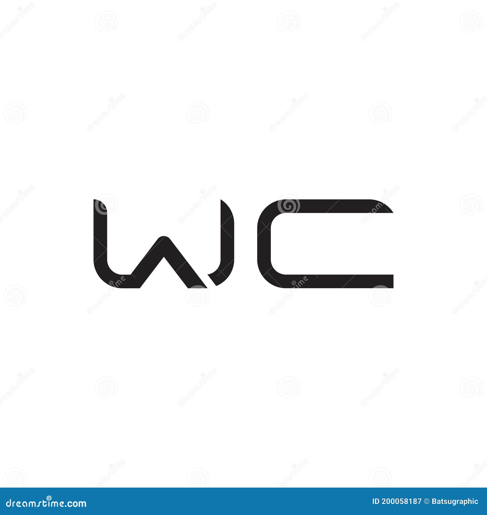 Icono Del Logotipo Del Vector De Letra Inicial De Wc Ilustración del ...
