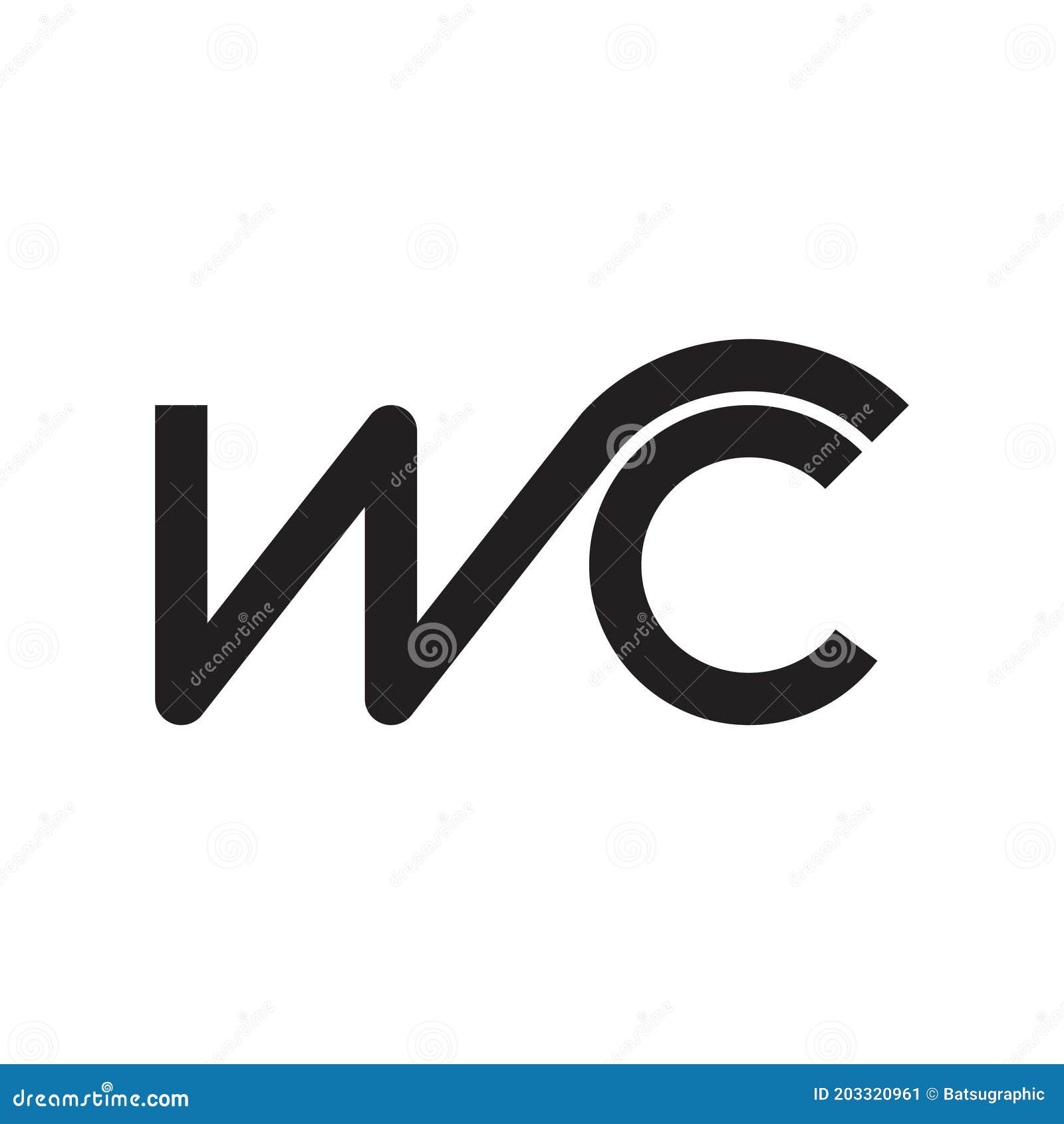 Icono Del Logotipo Del Vector De Letra Inicial De Wc Ilustración del ...