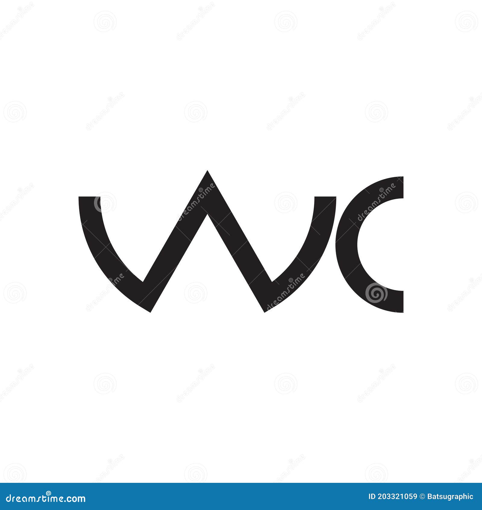 Icono Del Logotipo Del Vector De Letra Inicial De Wc Ilustración del ...