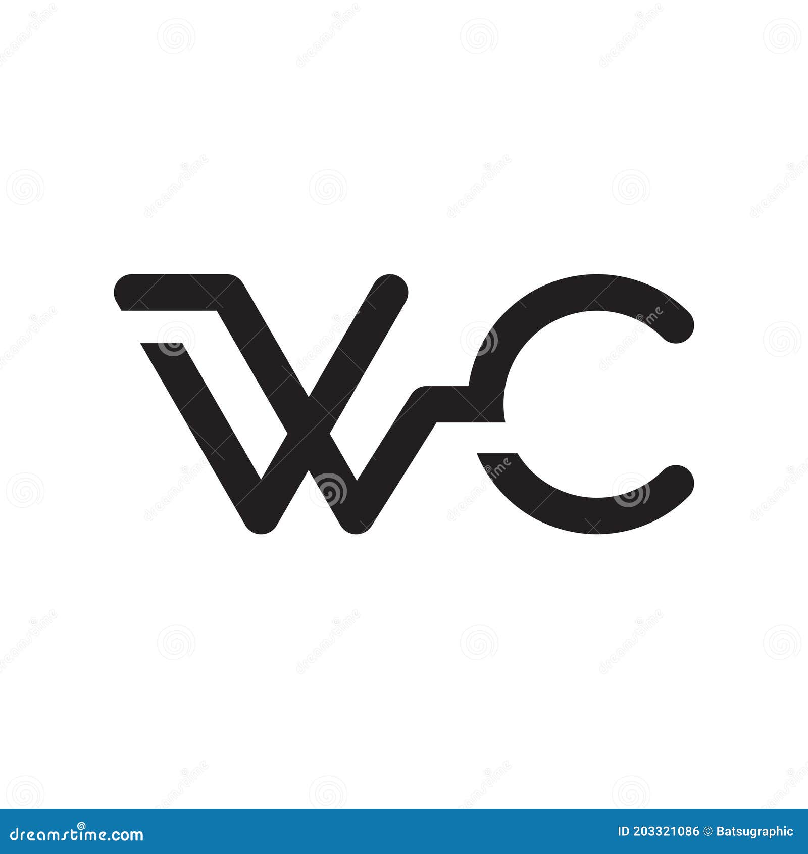 Icono Del Logotipo Del Vector De Letra Inicial De Wc Ilustración del ...