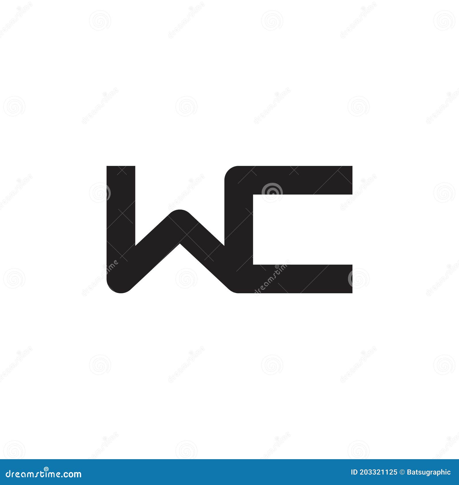 Icono Del Logotipo Del Vector De Letra Inicial De Wc Stock de ...