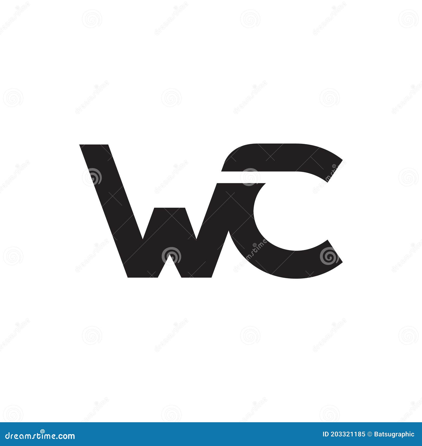 Icono Del Logotipo Del Vector De Letra Inicial De Wc Ilustración del ...