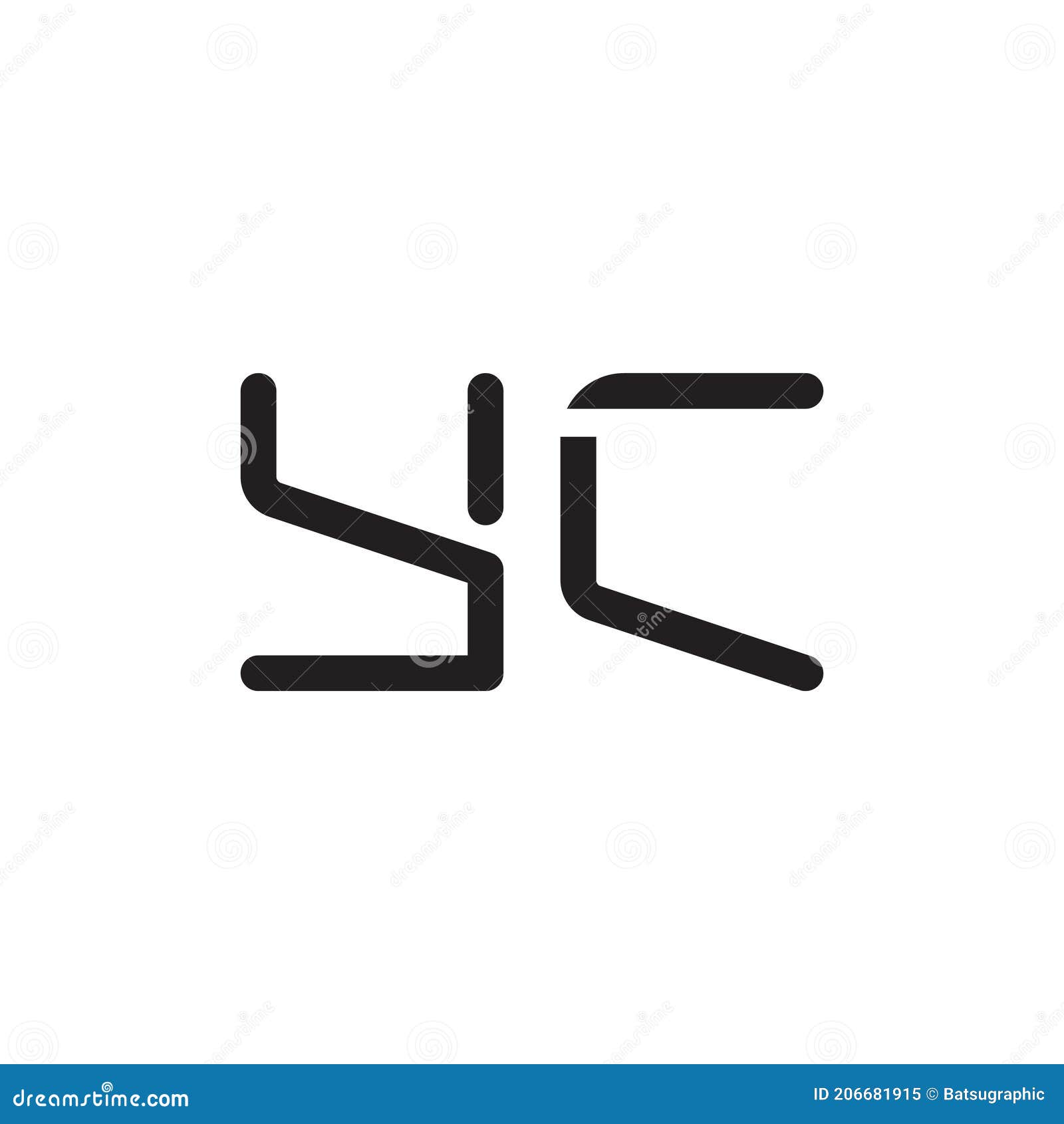 Icono Del Logotipo Del Vector De Letra Inicial De Yc Ilustración del ...