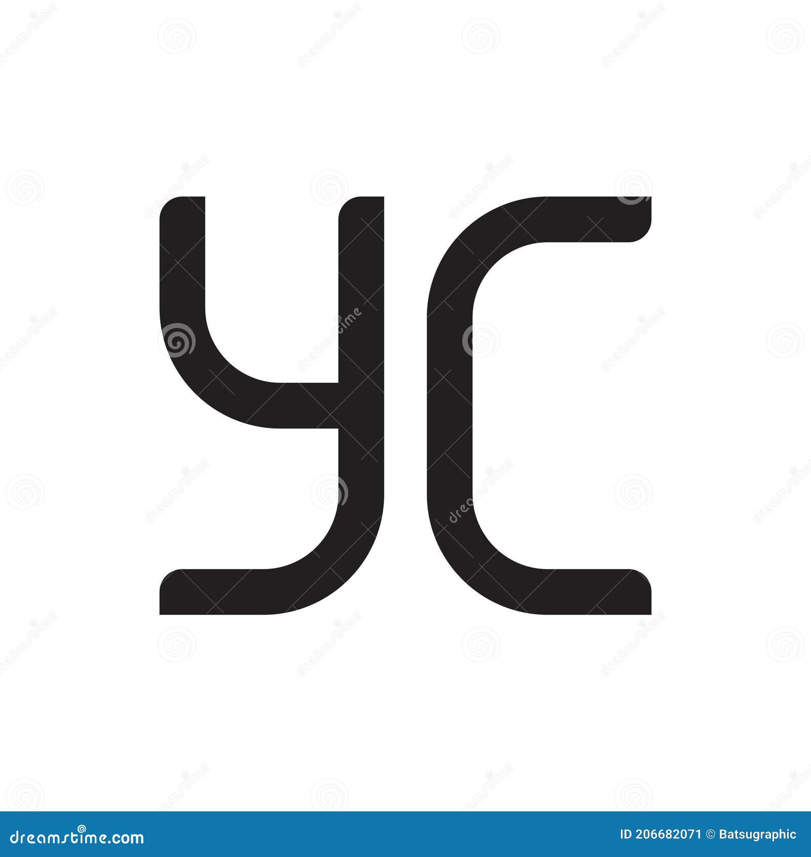 Icono Del Logotipo Del Vector De Letra Inicial De Yc Ilustración del ...
