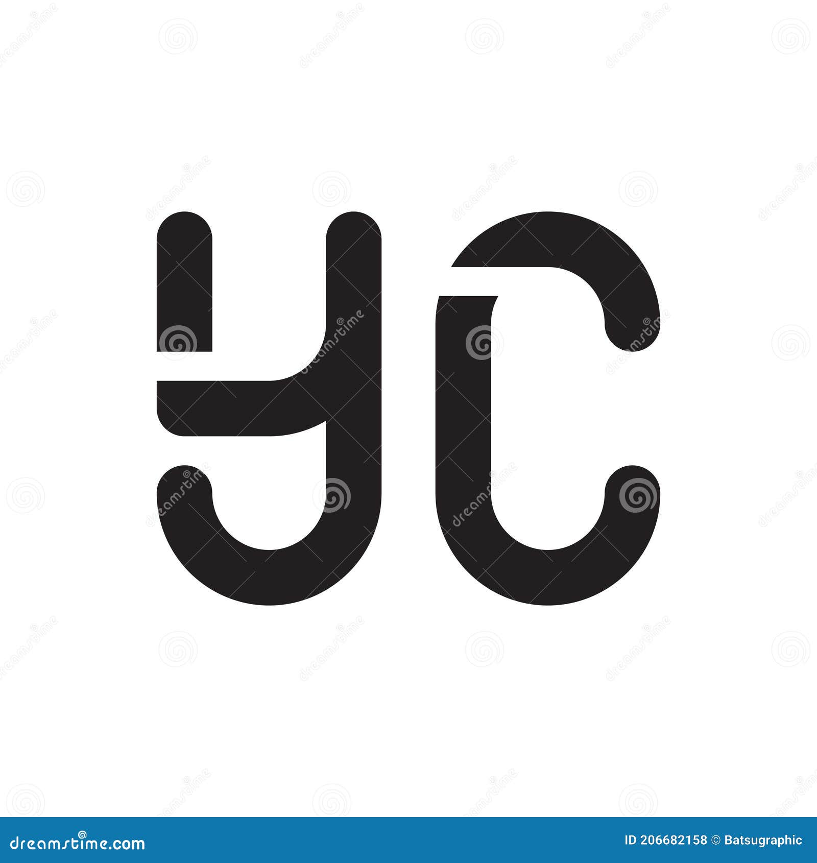 Icono Del Logotipo Del Vector De Letra Inicial De Yc Ilustración del ...
