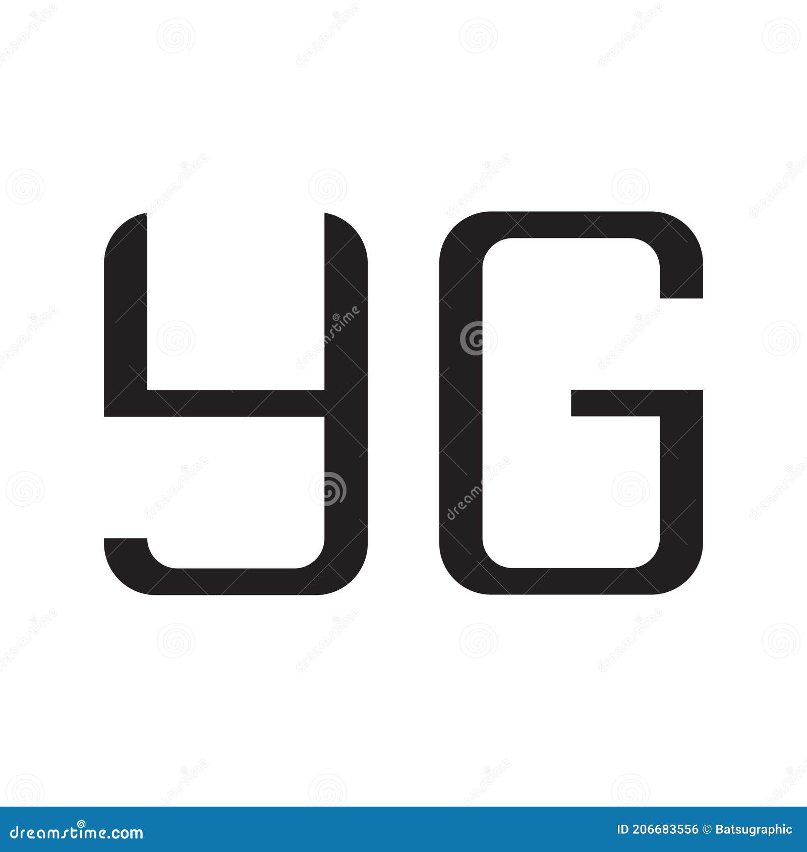 Icono Del Logotipo Del Vector De Letra Inicial De Yg Ilustración del ...