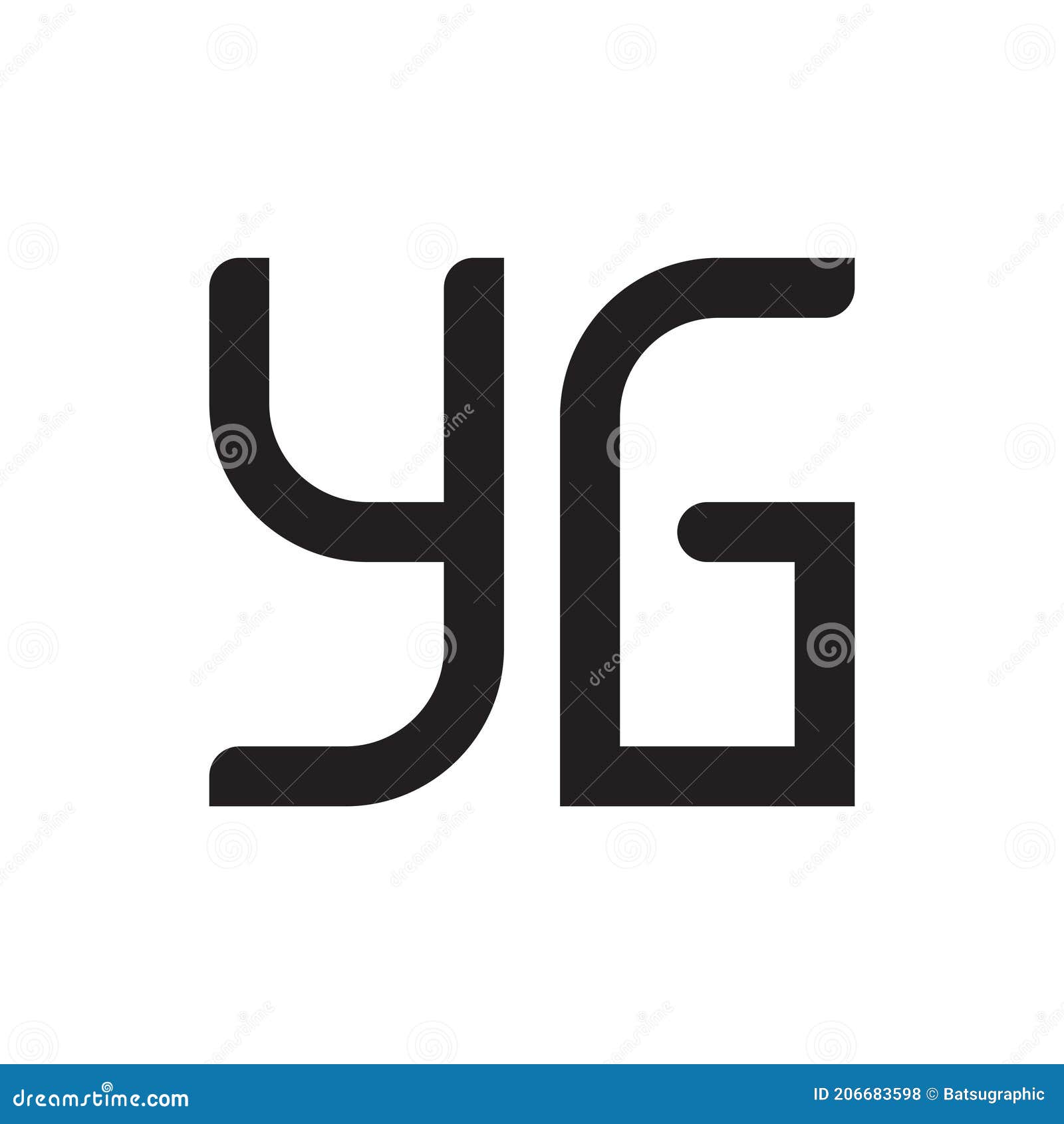 Icono Del Logotipo Del Vector De Letra Inicial De Yg Ilustración del ...