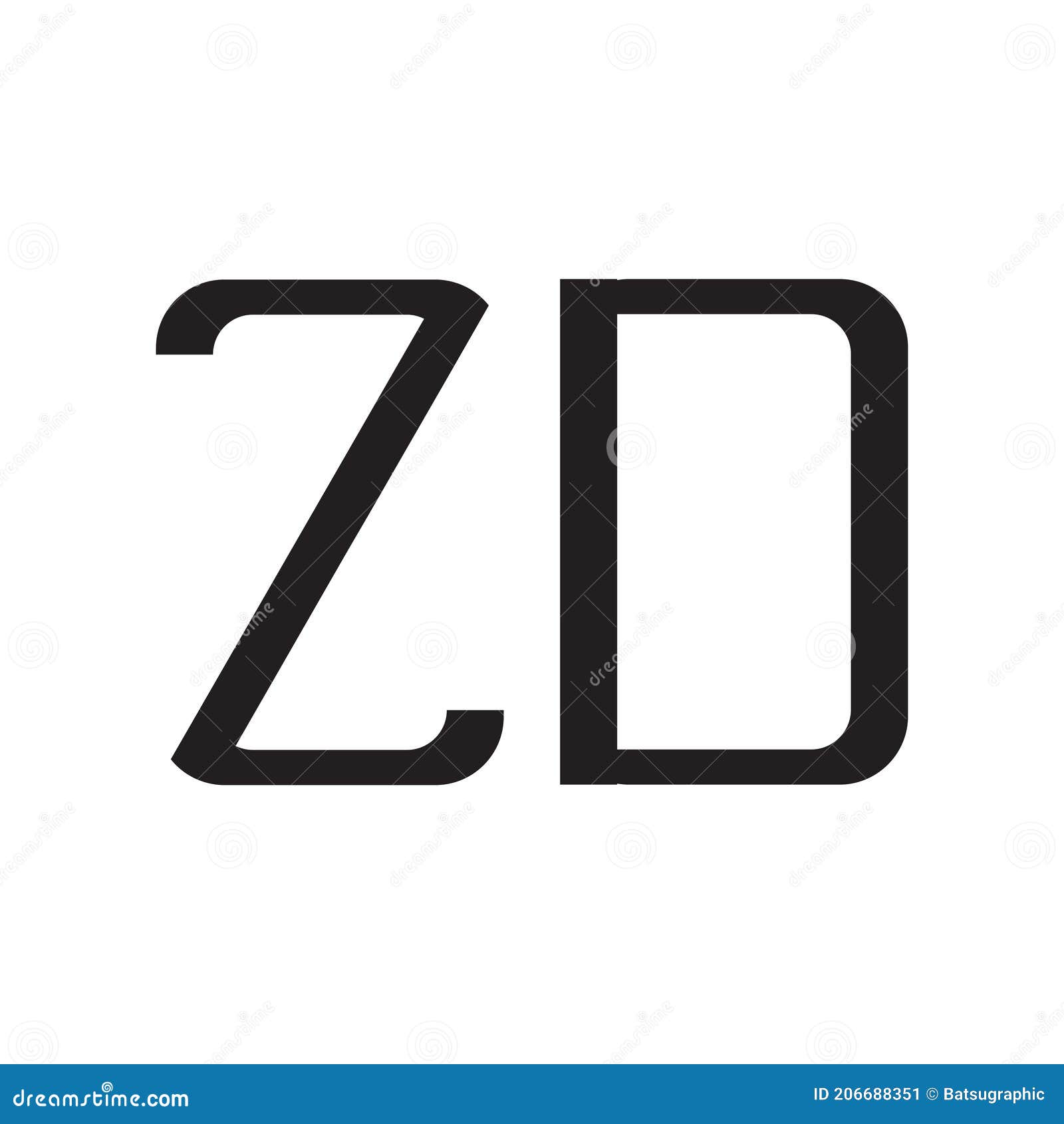 Icono Del Logotipo Del Vector De Letra Inicial De Zd Ilustración del ...