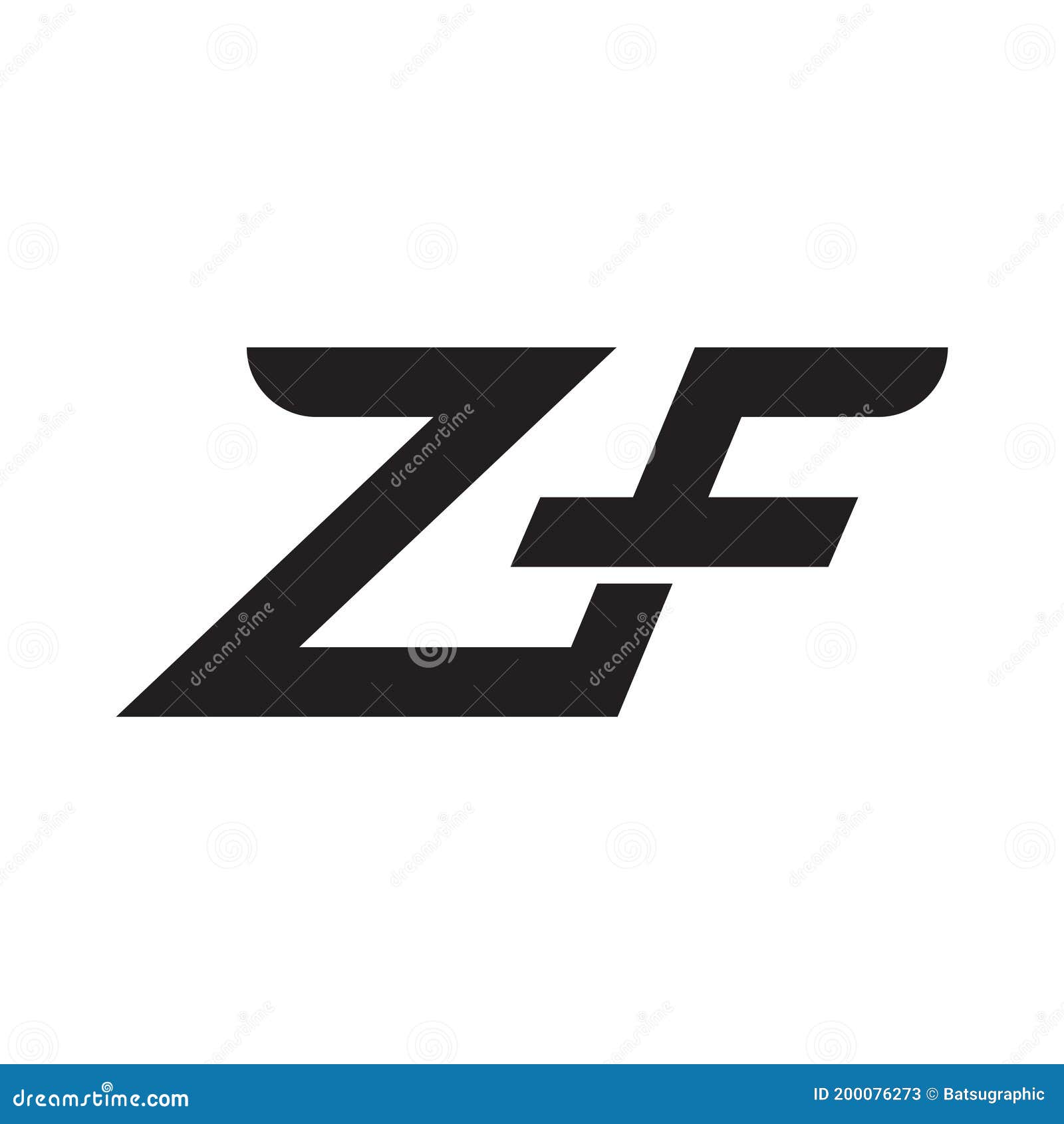 Icono Del Logotipo Del Vector De Letra Inicial De Zf Ilustración del ...
