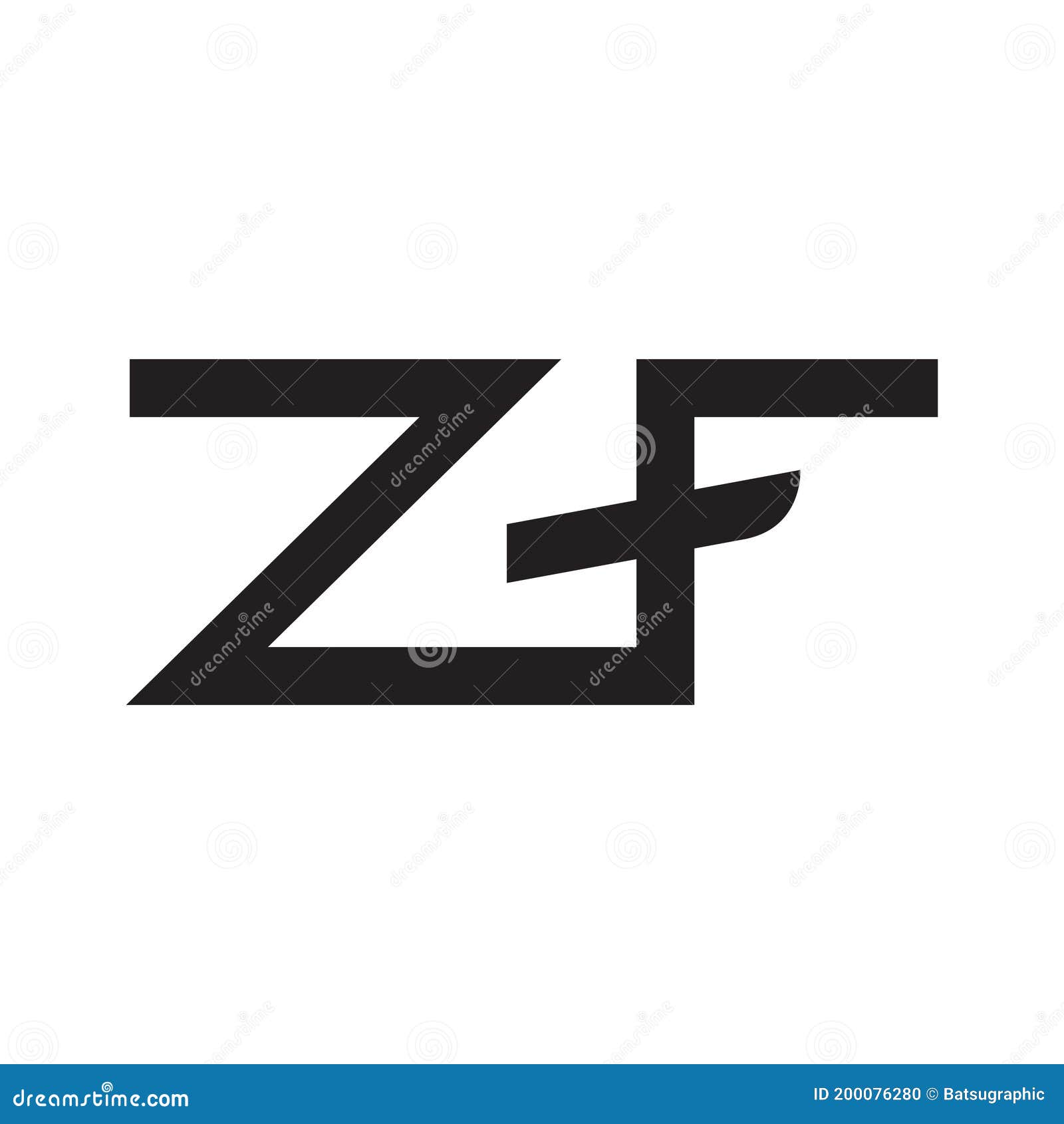 Icono Del Logotipo Del Vector De Letra Inicial De Zf Ilustración del ...
