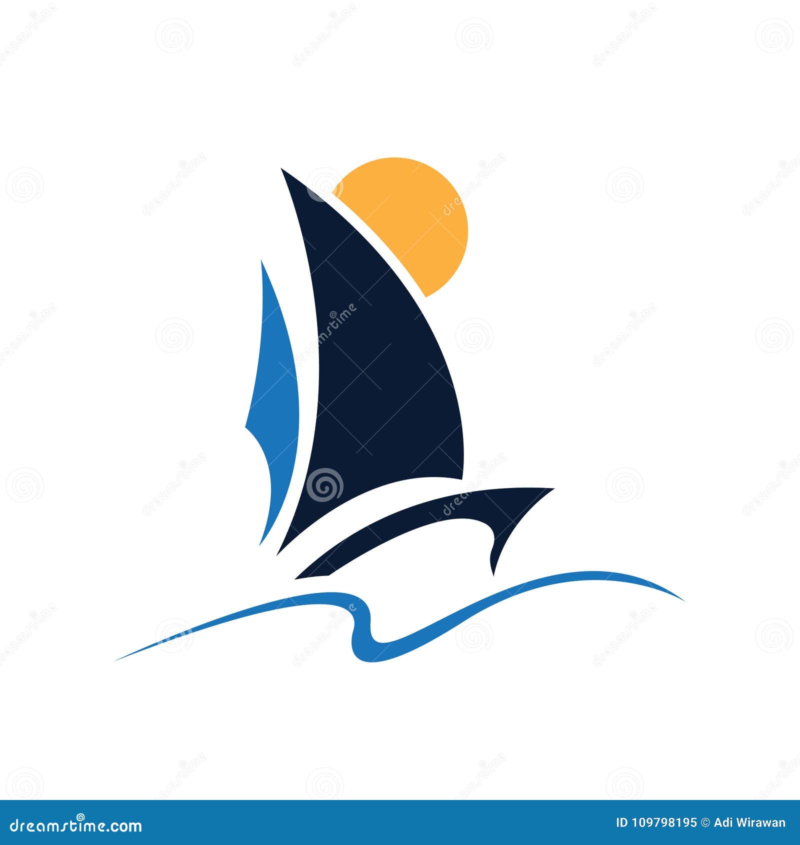 Icono Del Logotipo Del Vector Del Velero O Del Yate Ilustración del ...