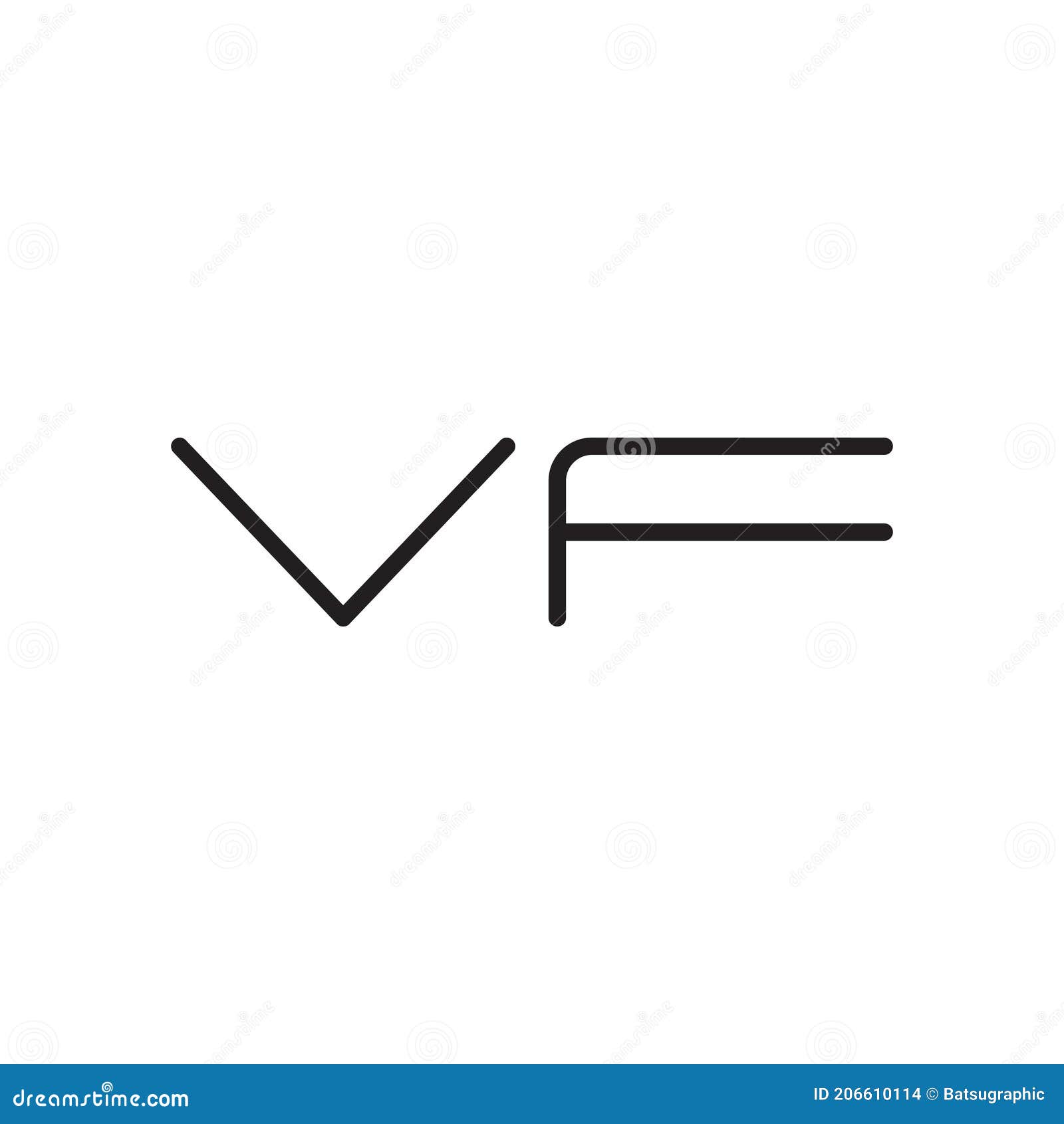 Icono Del Logotipo Vectorial De Letra Inicial De Vf Ilustración del ...