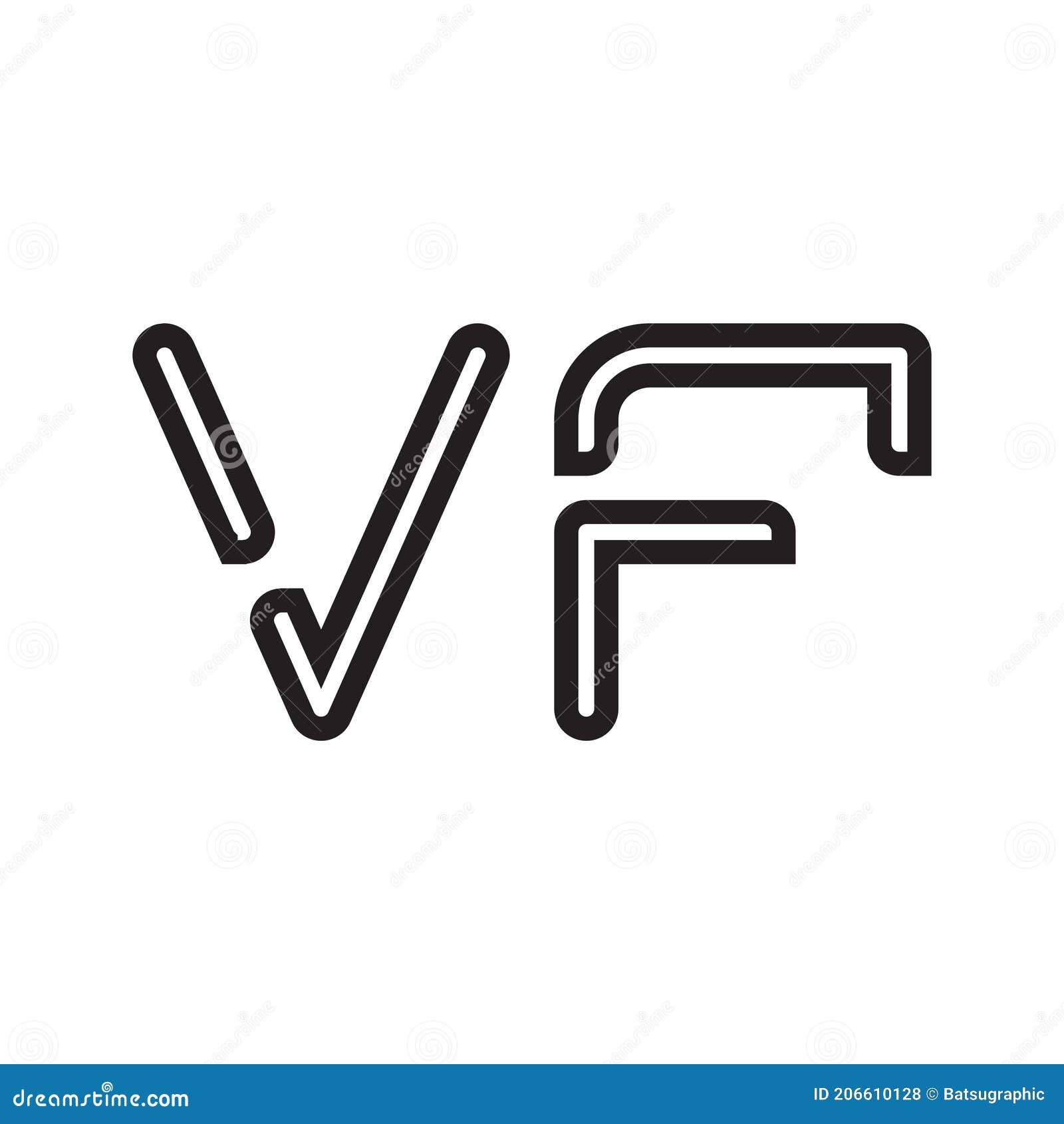 Icono Del Logotipo Vectorial De Letra Inicial De Vf Ilustración del ...