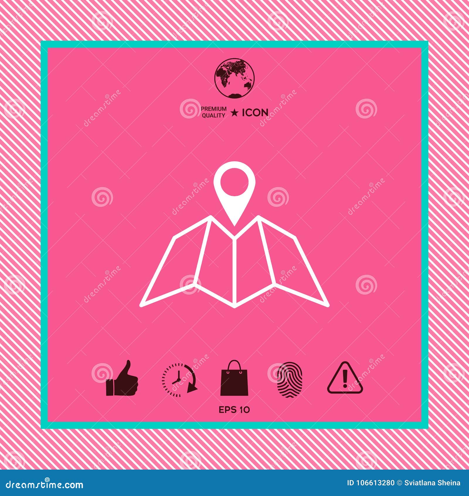 Icono Del Mapa Con Pin Pointer Ilustración del Vector - Ilustración de ...