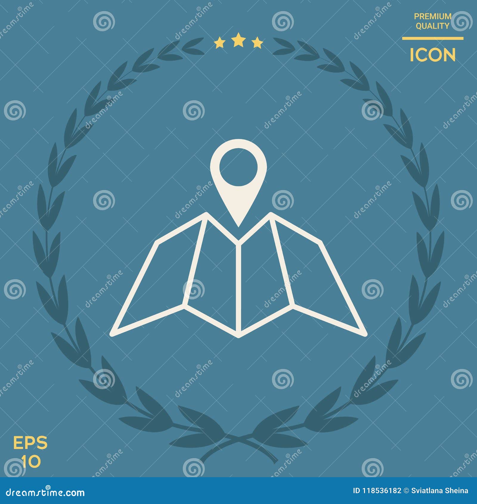 Icono Del Mapa Con Pin Pointer Ilustración del Vector - Ilustración de ...