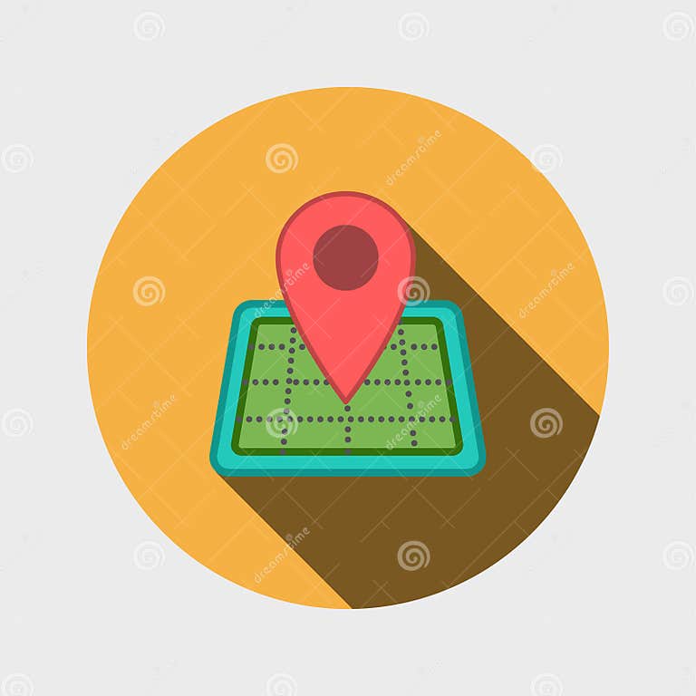 Icono Del Mapa Con Pin Pointer Ilustración del Vector - Ilustración de ...
