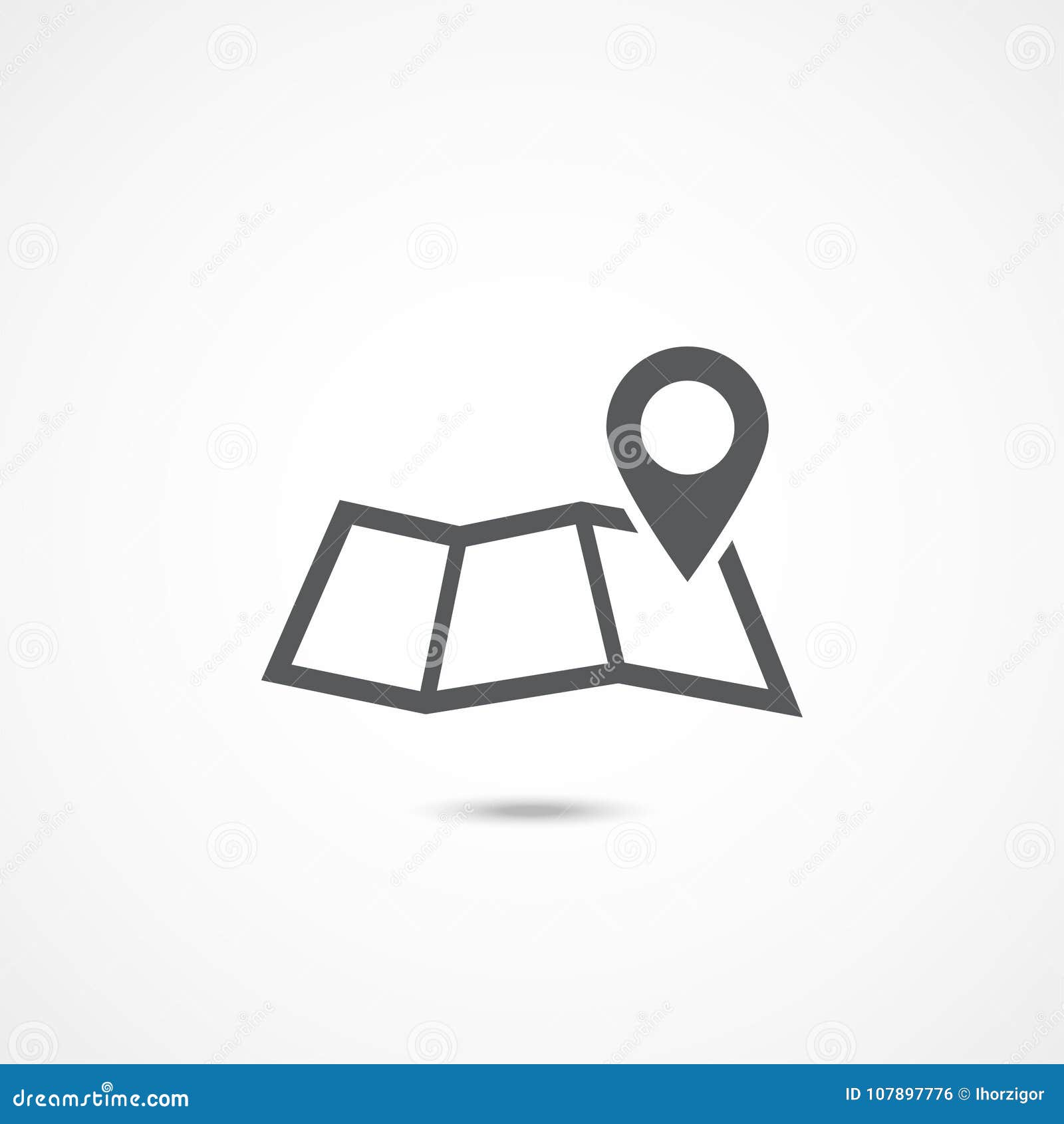 Icono del mapa en blanco ilustración del vector. Ilustración de ...