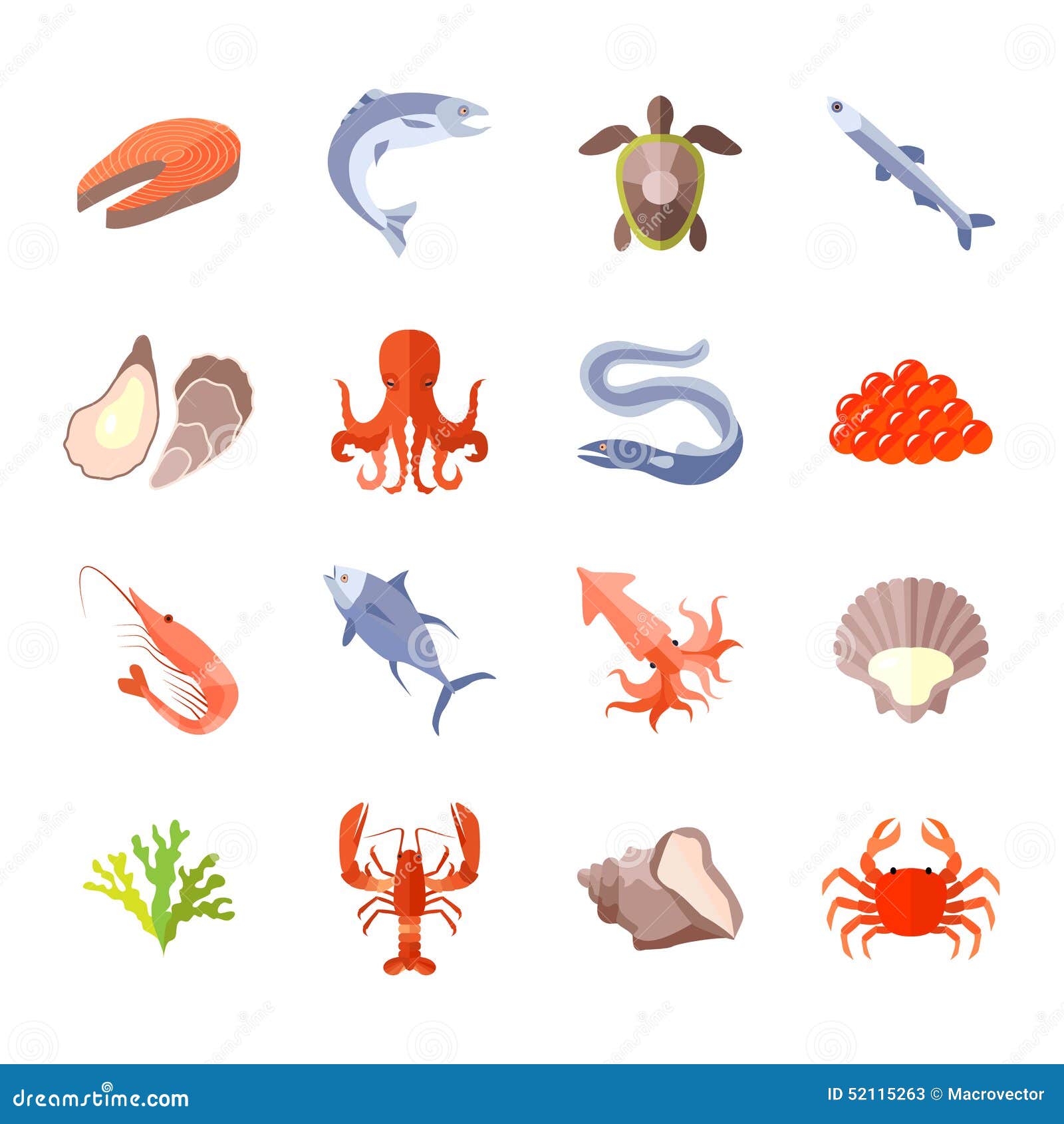 Icono del marisco plano ilustración del vector. Ilustración de negocios ...