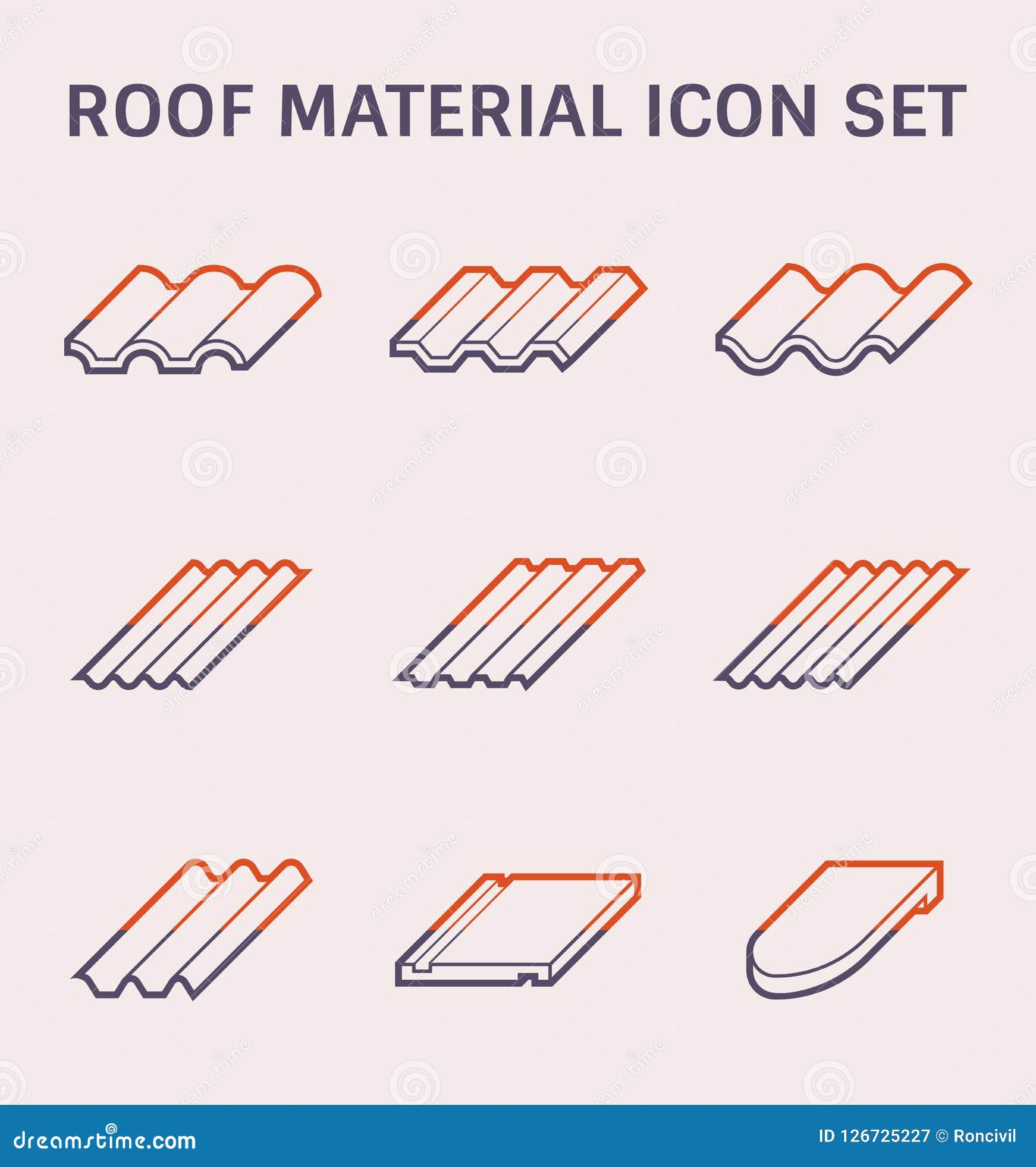 Icono Del Material De Techumbre Ilustración del Vector - Ilustración de ...