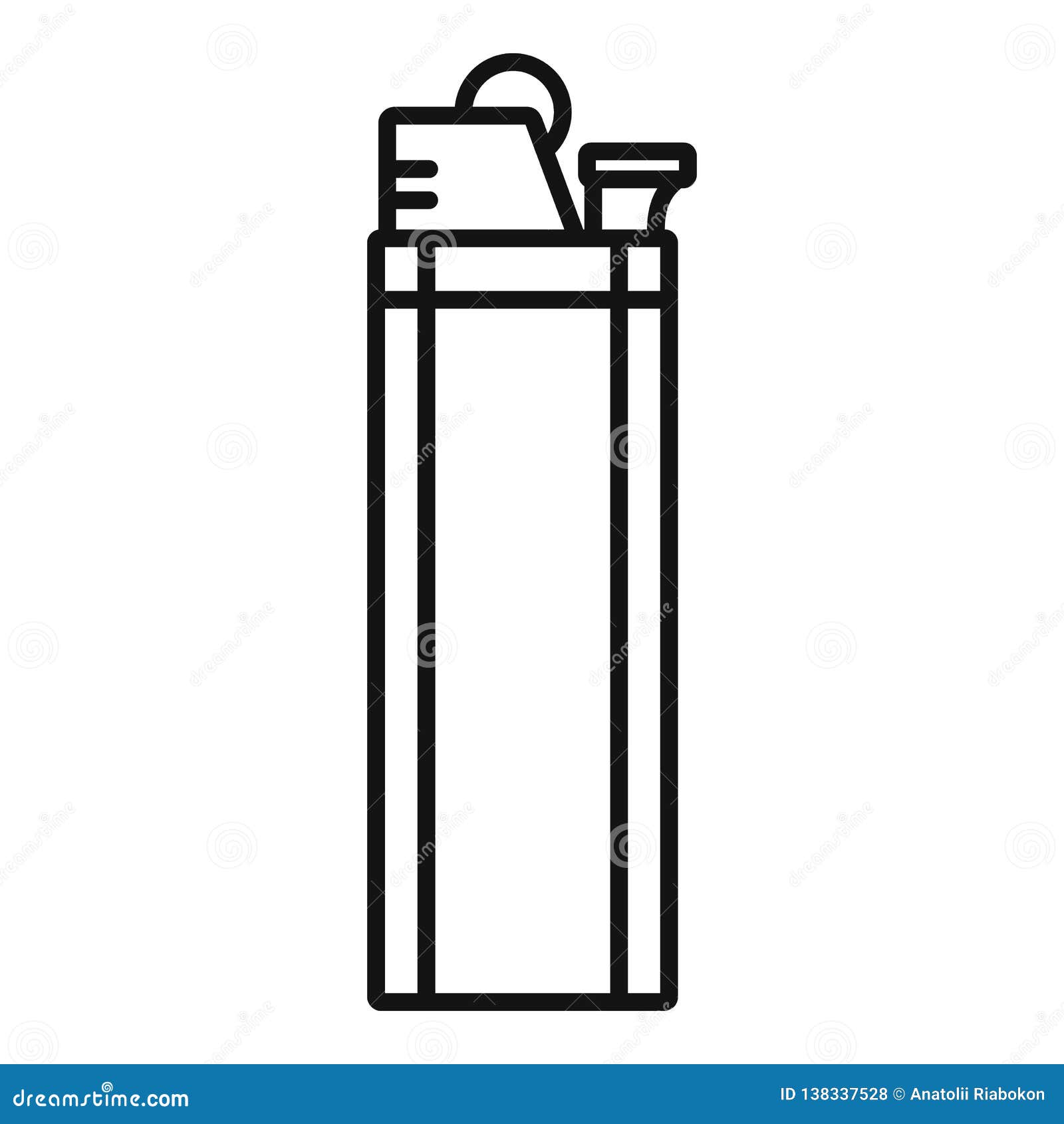 Icono Del Mechero, Estilo Del Esquema Ilustración del Vector ...