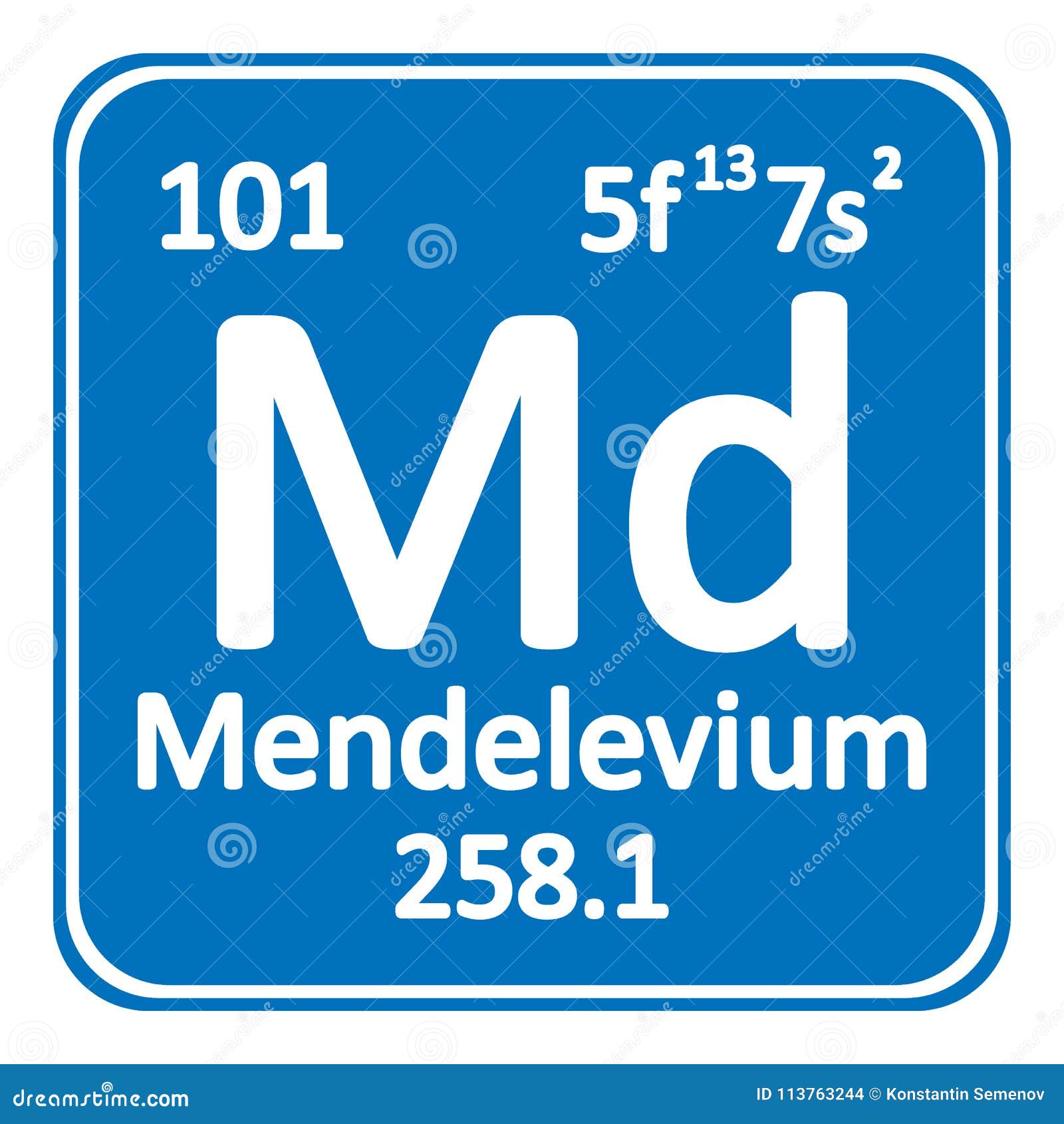 Icono Del Mendelevio Del Elemento De Tabla Periódica Stock de ...