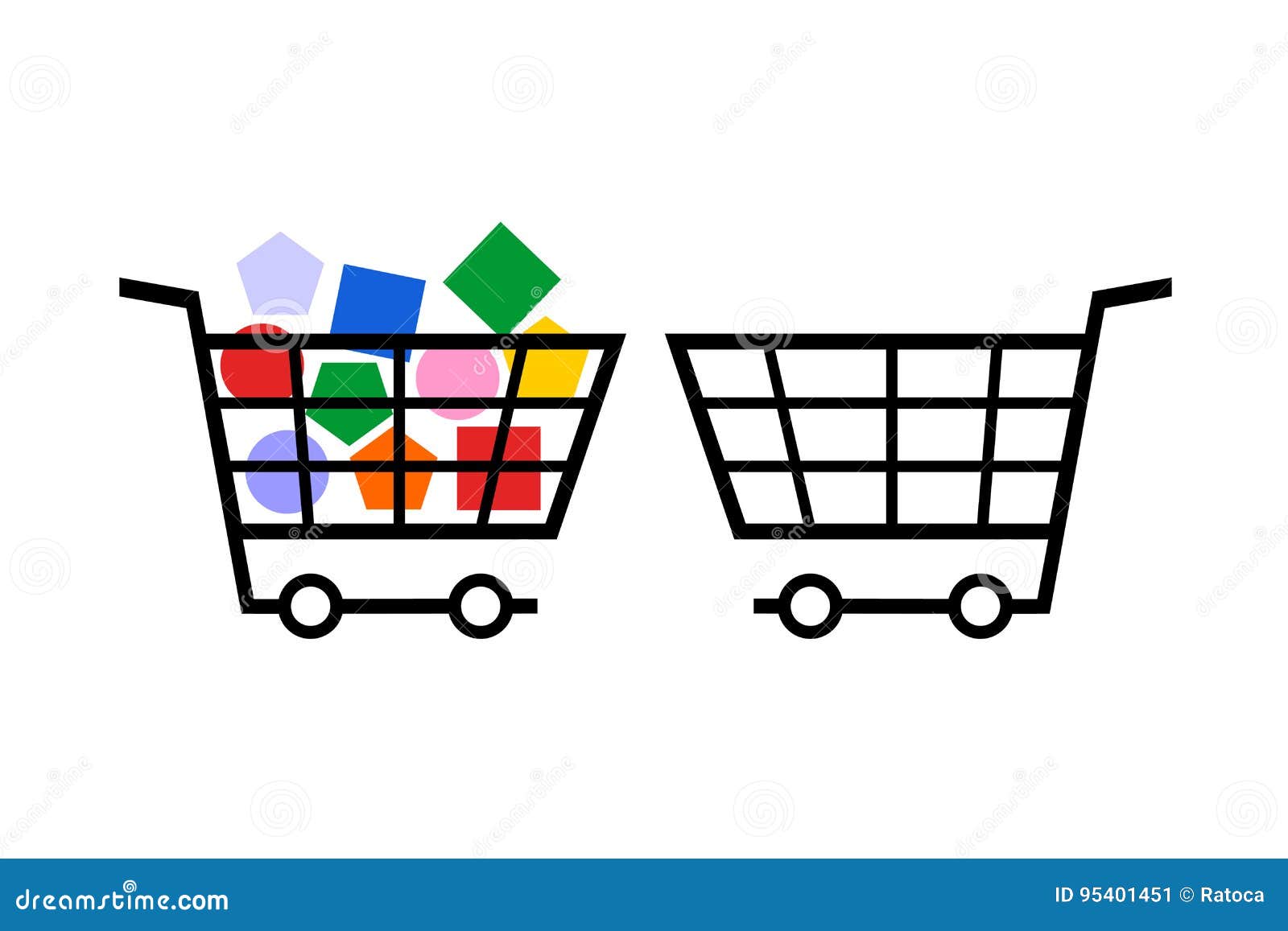 Icono del mercado stock de ilustración. Ilustración de sencillo - 95401451