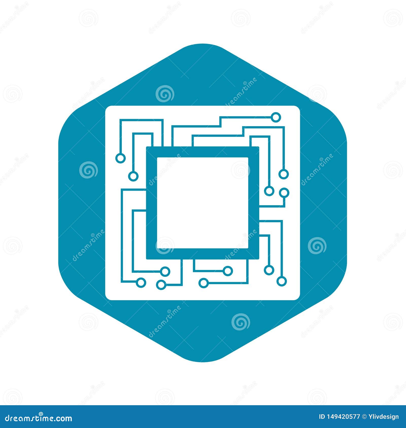 Icono del microchip simple ilustración del vector. Ilustración de ...