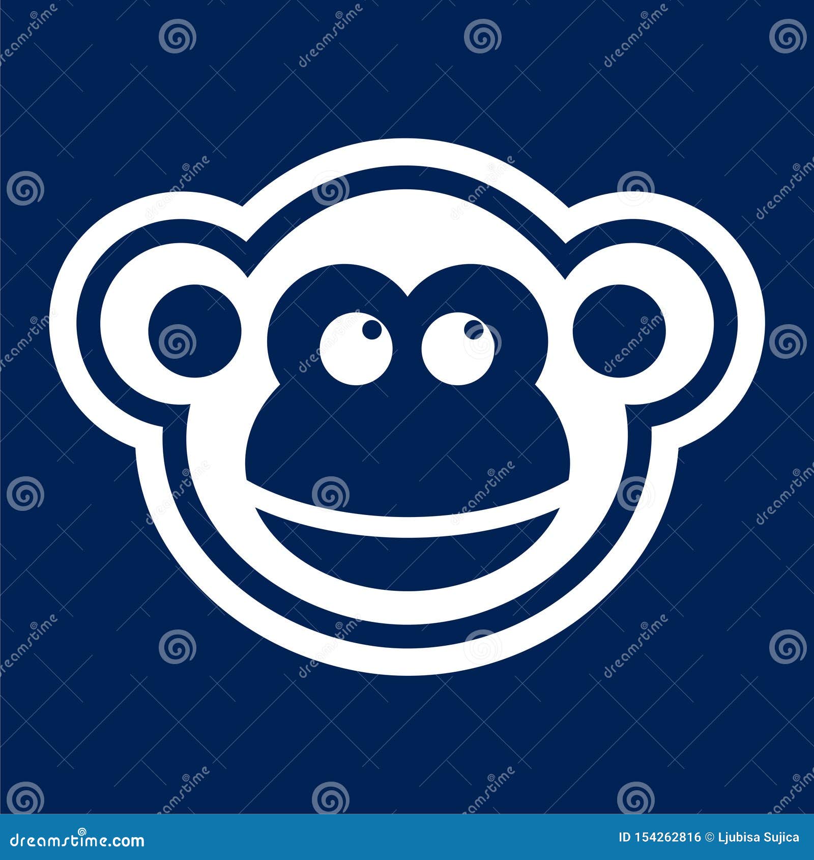 Icono del mono - ejemplo ilustración del vector. Ilustración de mascota ...