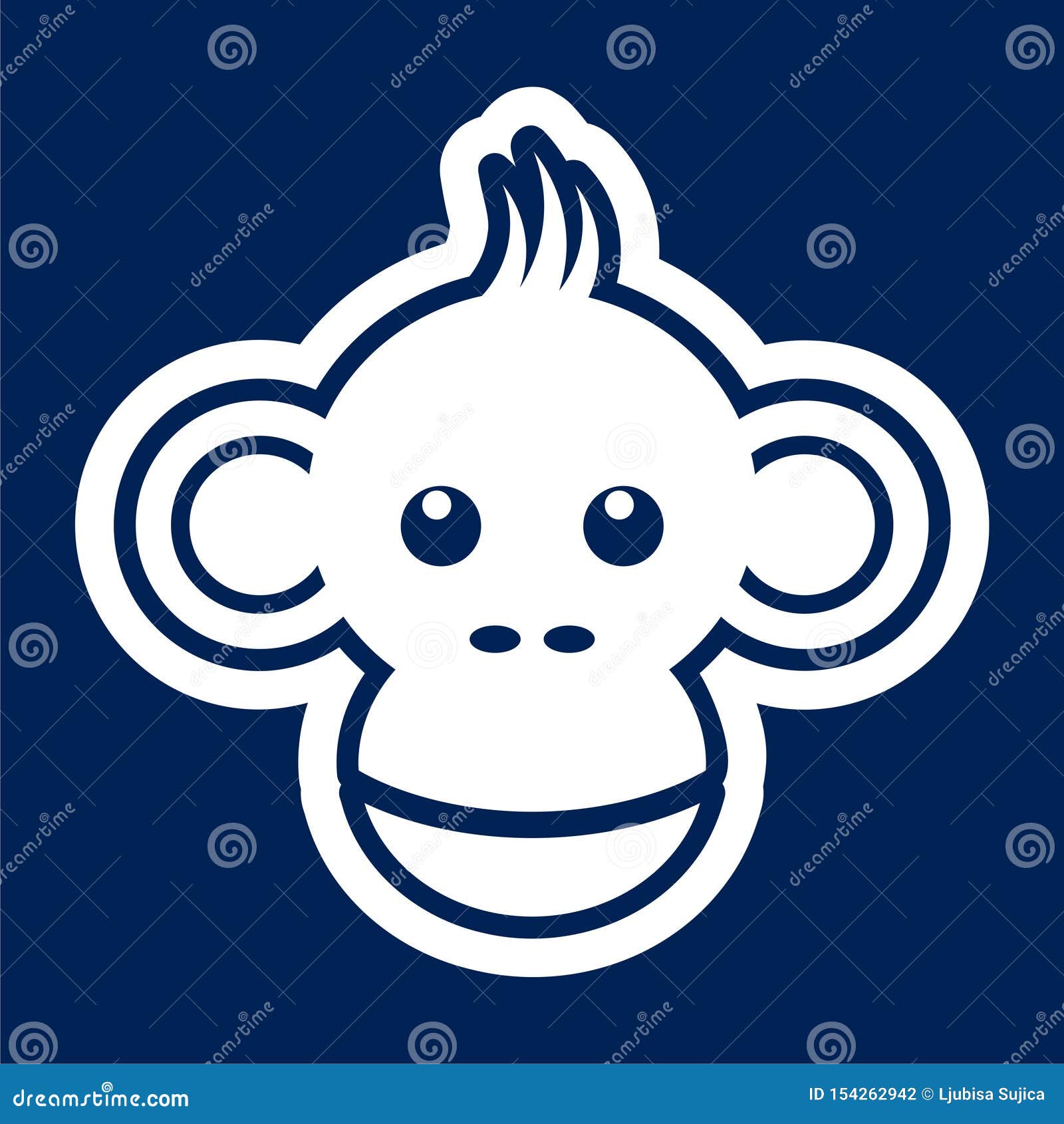 Icono del mono - ejemplo ilustración del vector. Ilustración de mirando ...