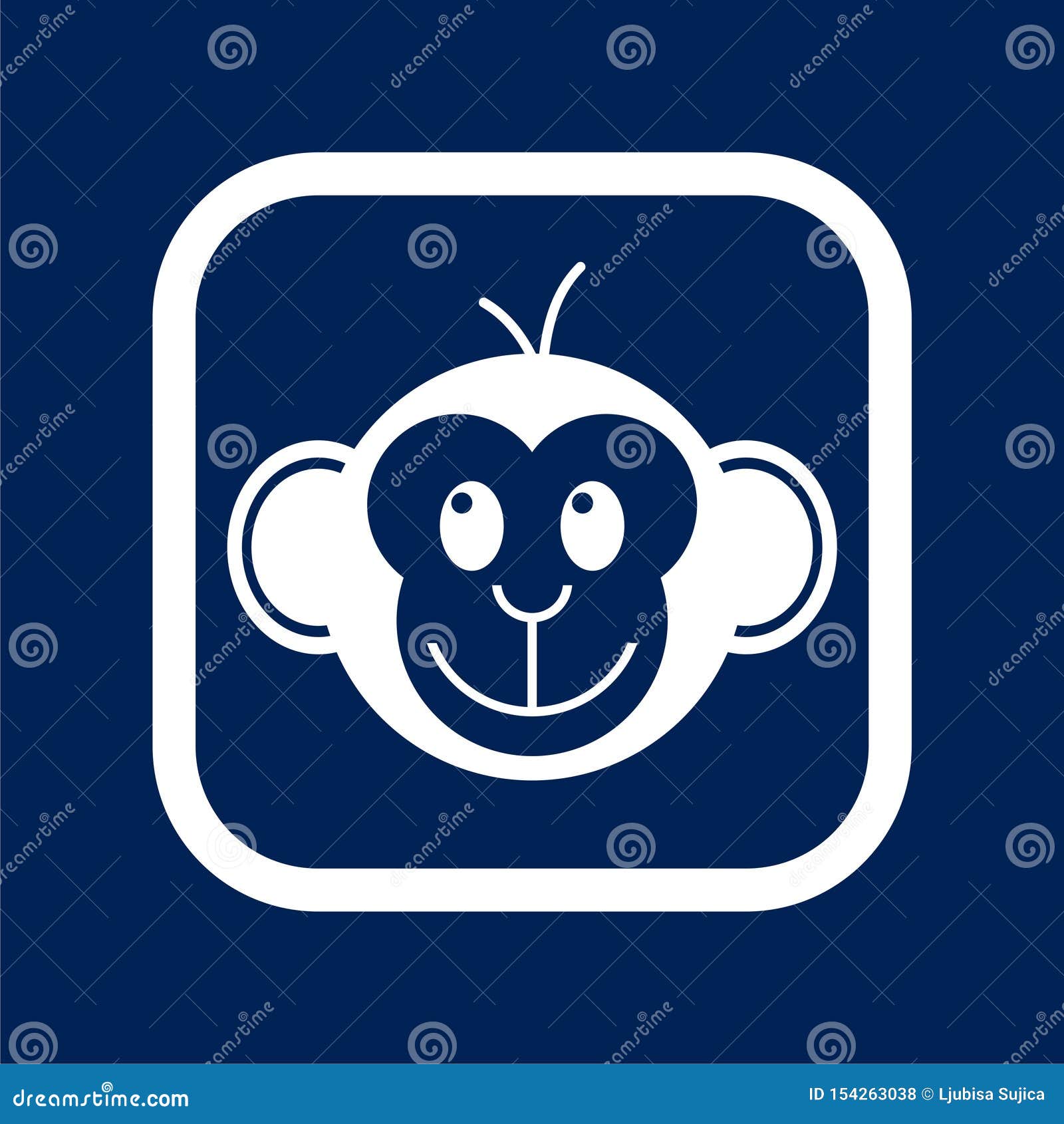 Icono del mono - ejemplo ilustración del vector. Ilustración de marco ...