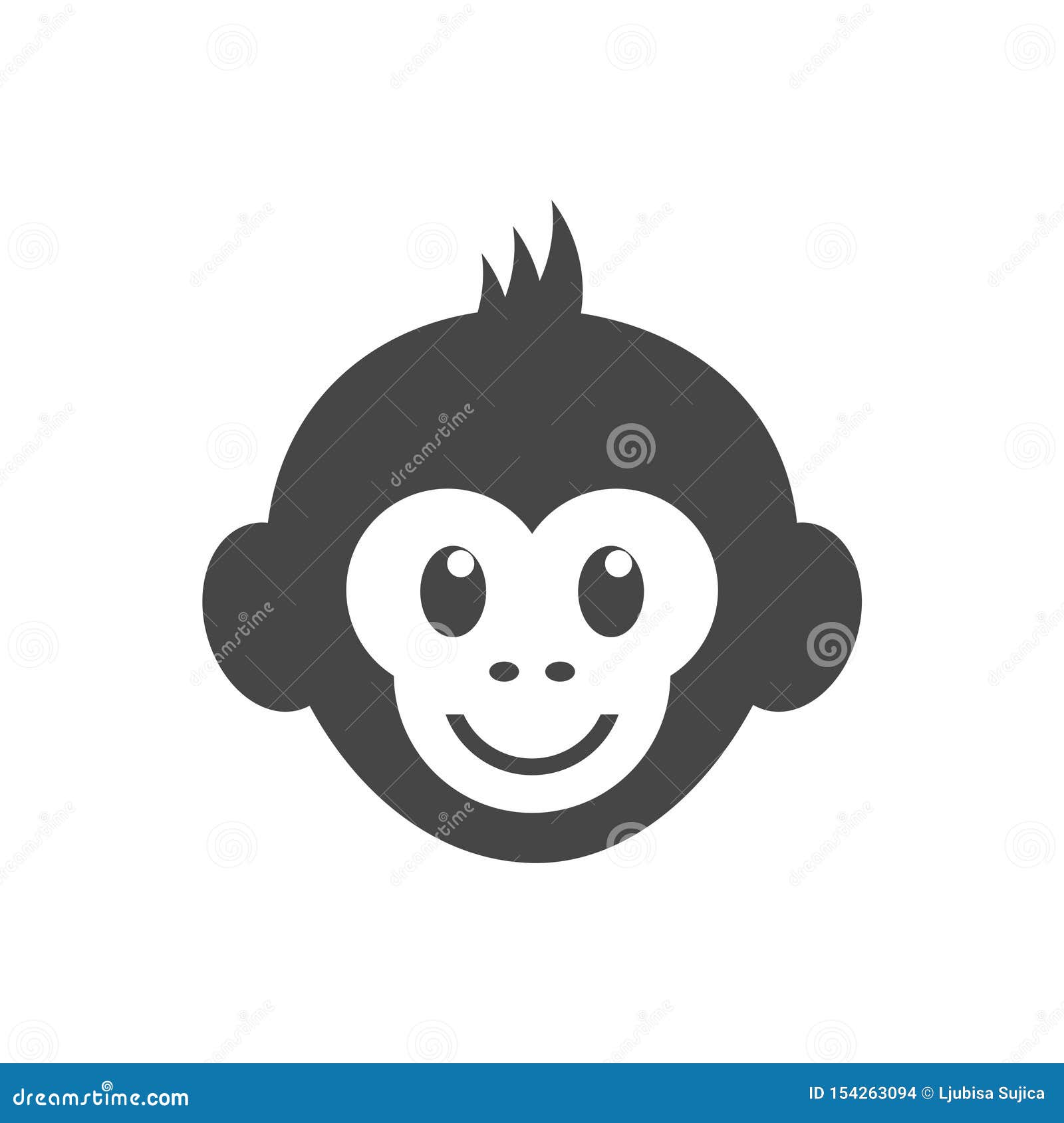 Icono del mono - ejemplo ilustración del vector. Ilustración de cara ...