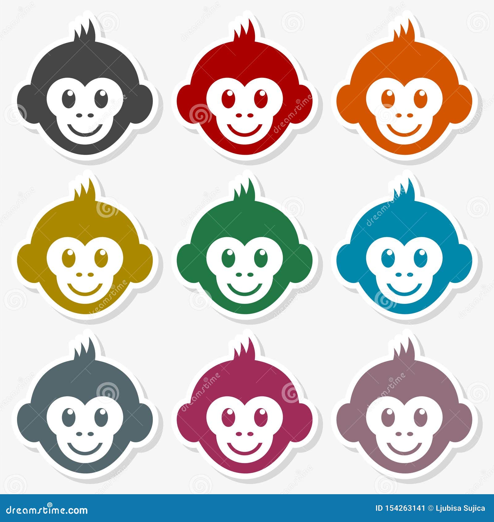 Icono del mono - ejemplo ilustración del vector. Ilustración de ...