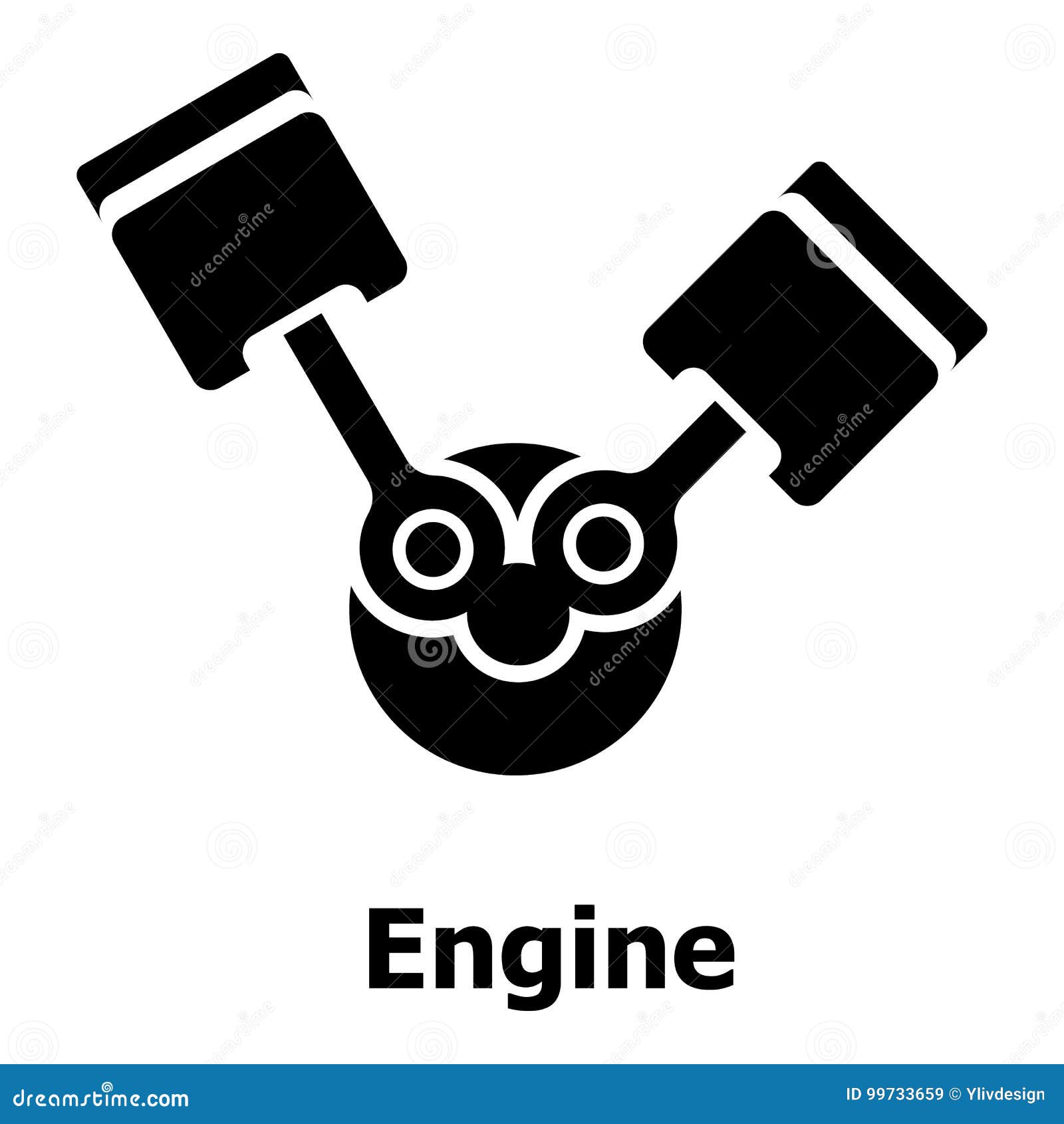 Icono Del Motor, Estilo Negro Simple Ilustración del Vector ...