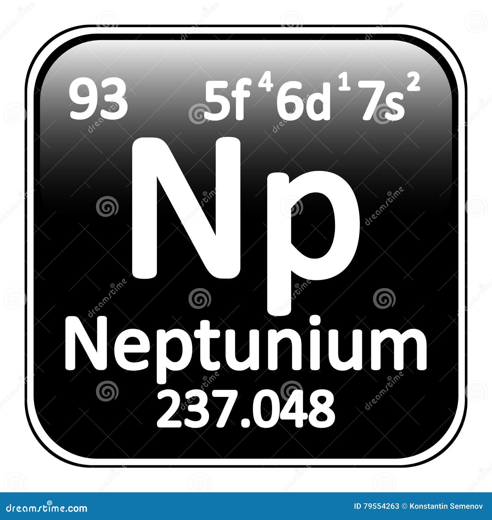 Icono Del Neptunio Del Elemento De Tabla Periódica Stock de ilustración ...